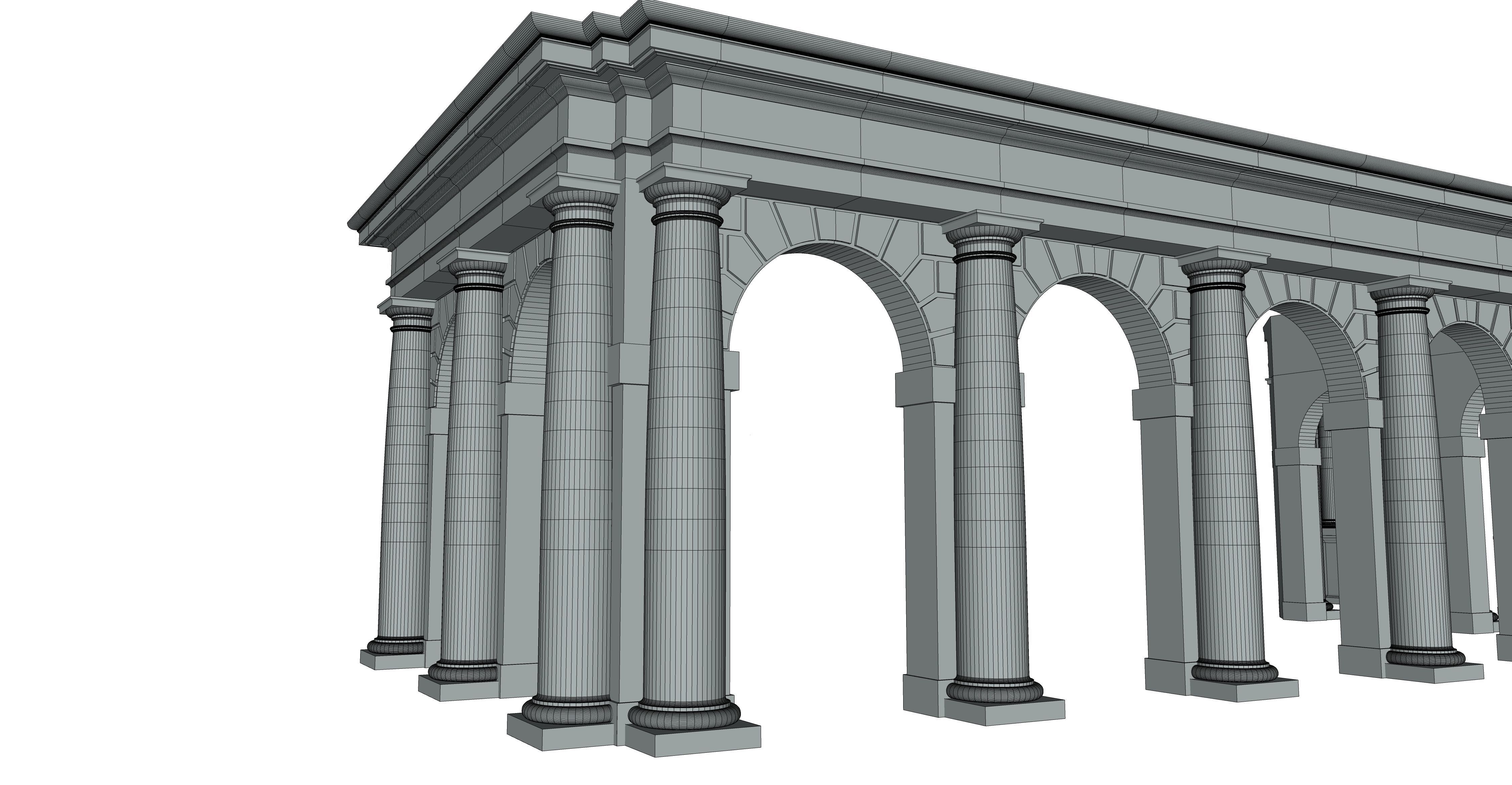 Arch two types Tuscan order with columns on Vignola 3D model | CGTrader