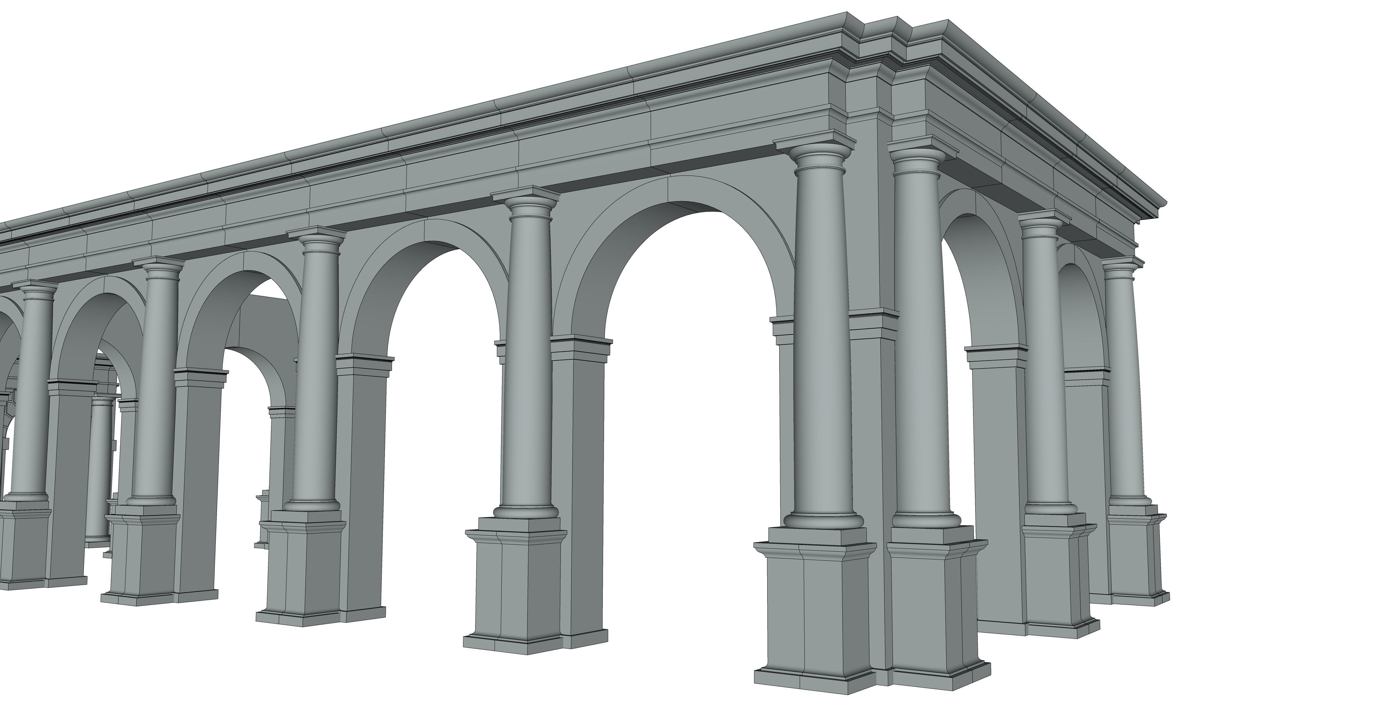Arch two types Tuscan order with columns on Vignola 3D model | CGTrader