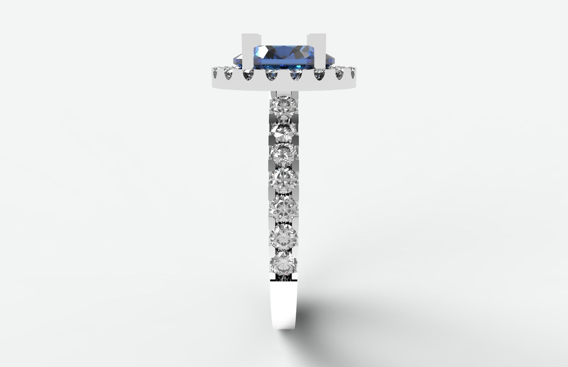 Sapphire solitaire 3D model 3D printable | CGTrader