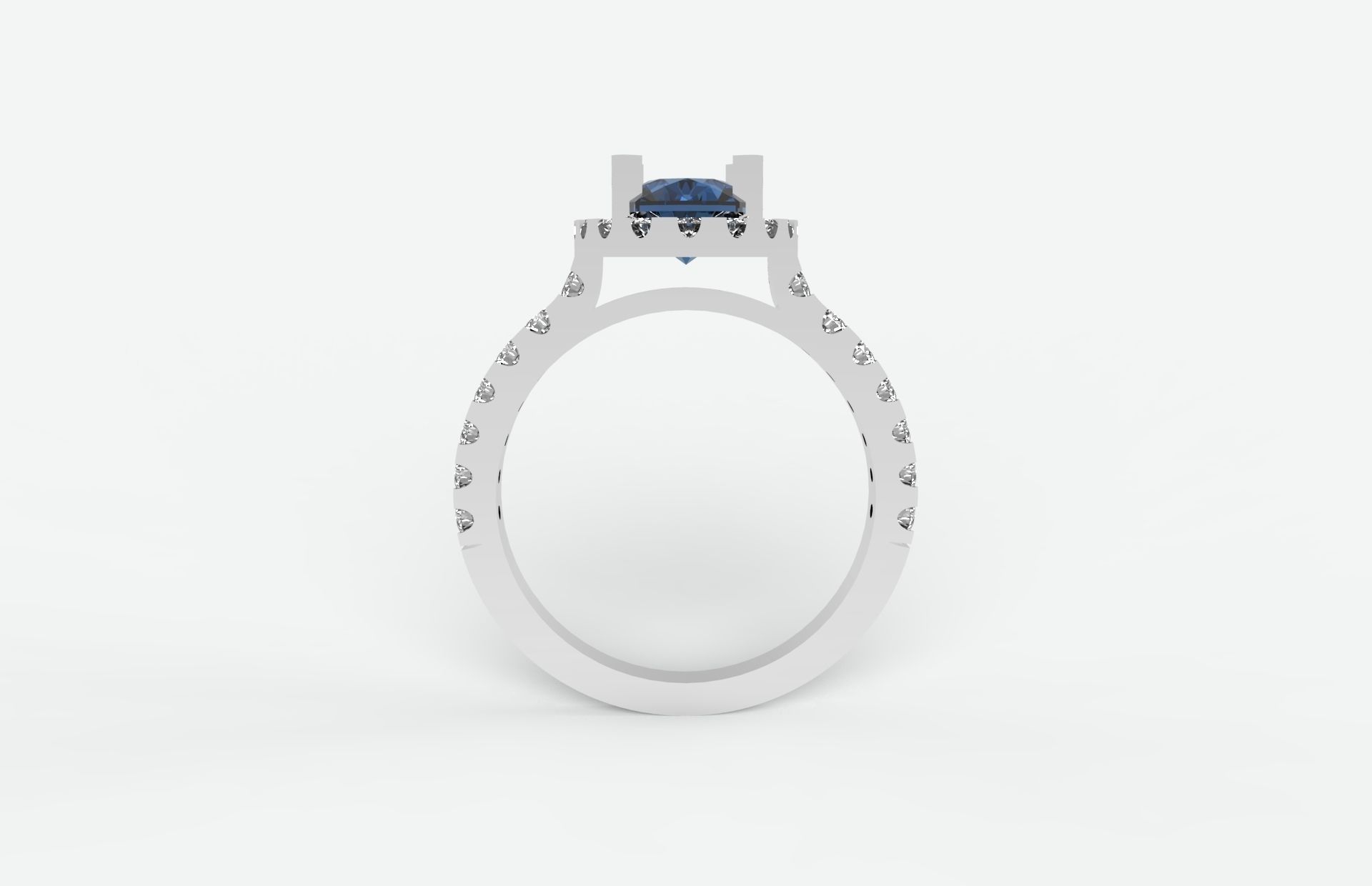 Sapphire solitaire 3D model 3D printable | CGTrader