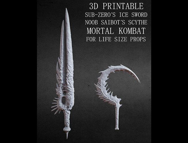 3D PRINTABLE SUB ZERO SWORD AND NOOB SAIBOT SCYTHE MORTAL KOMBAT 3D ...