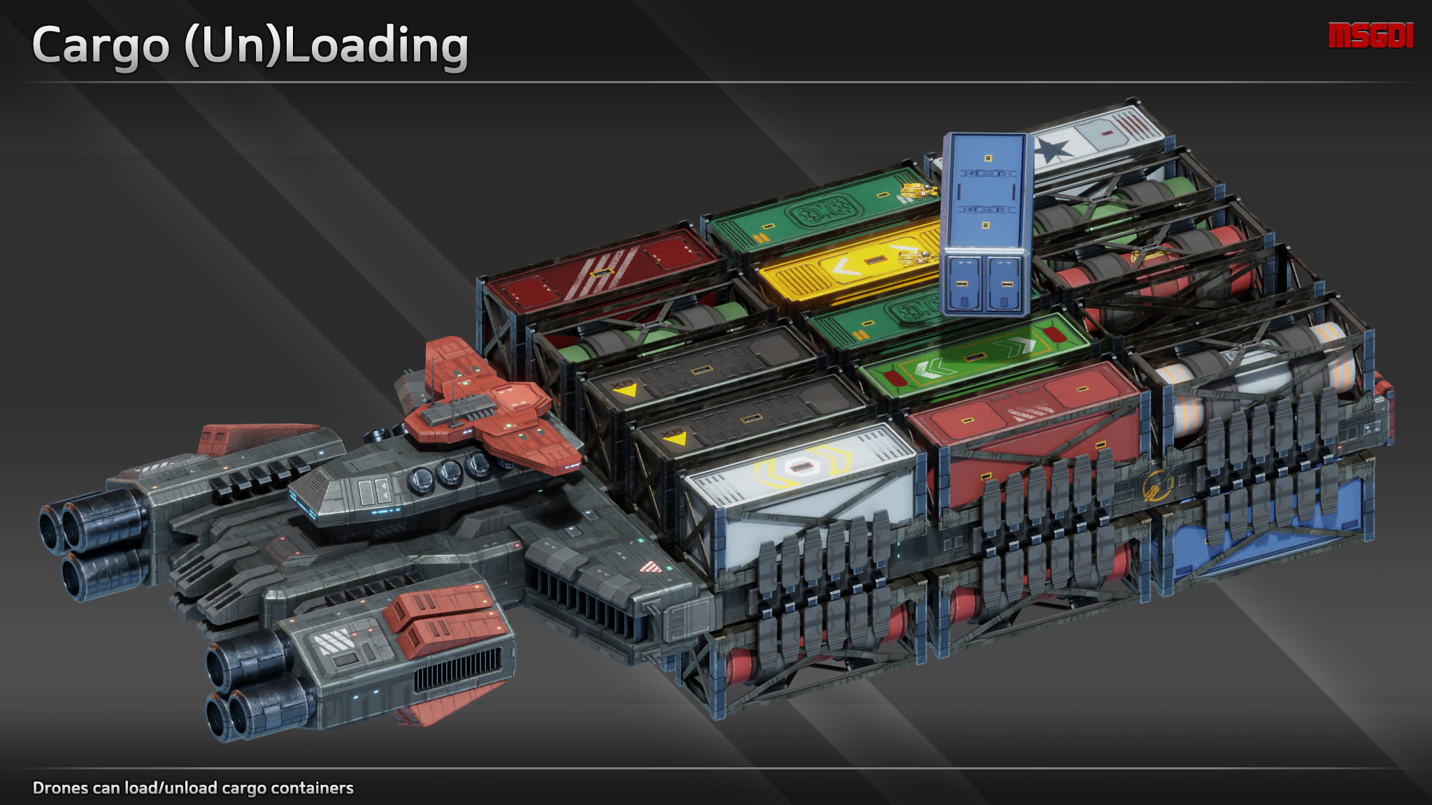 3D model Spaceship CFS24 Heavy Freighter VR / AR / low-poly | CGTrader