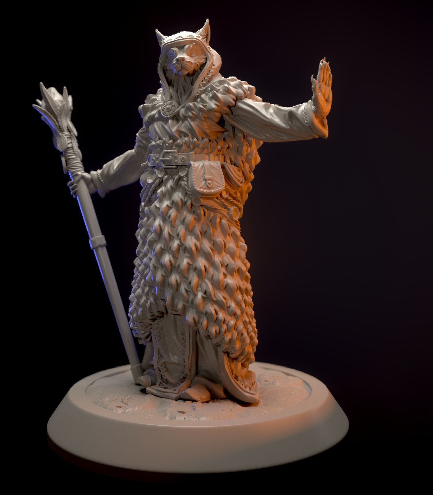 Fox-headed priest miniature 3D model 3D printable | CGTrader