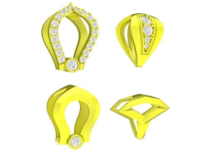 set 4 diamond bails of pendant 4262 3D model 3D printable | CGTrader
