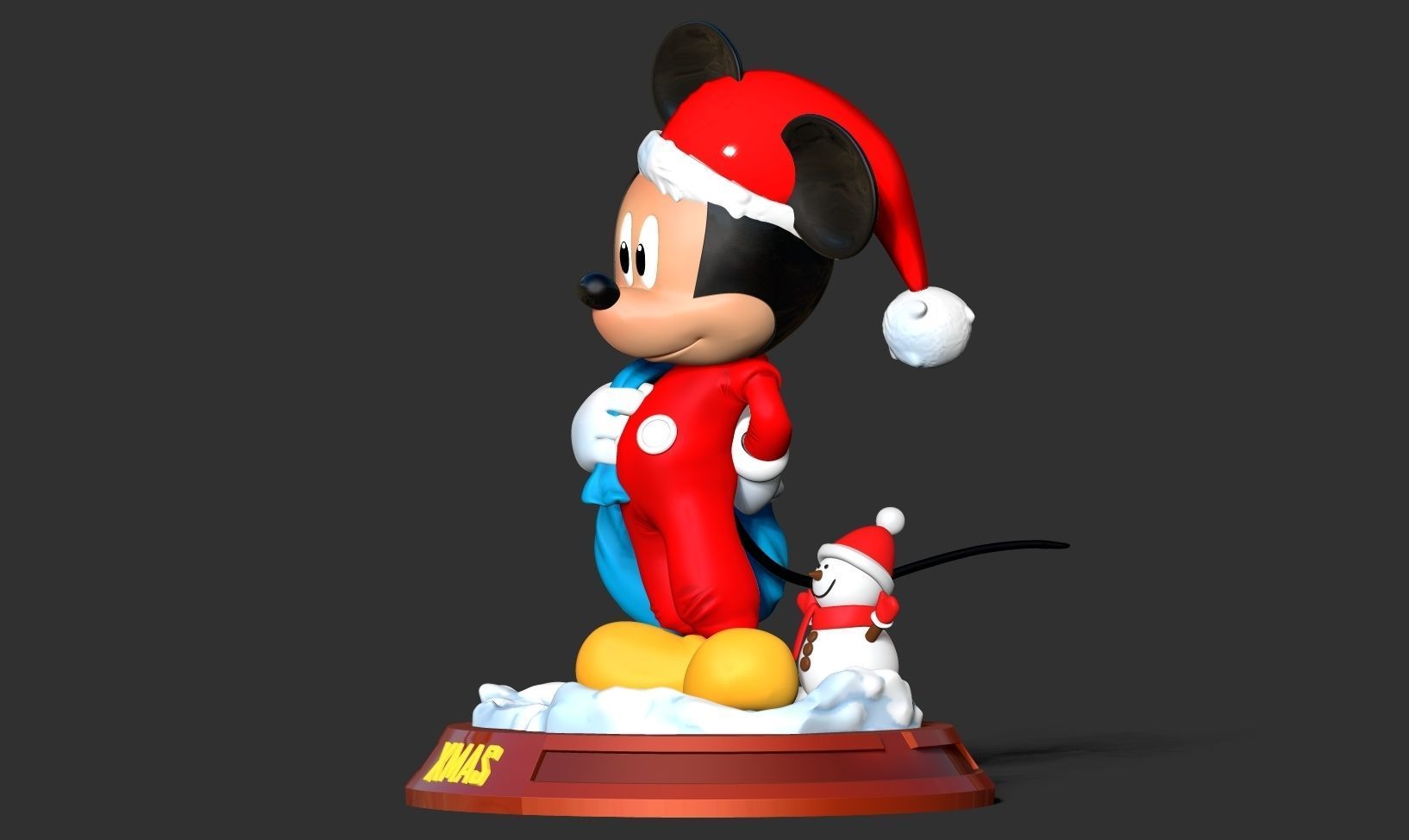 Santa Mickey Mouse 3D model 3D printable | CGTrader