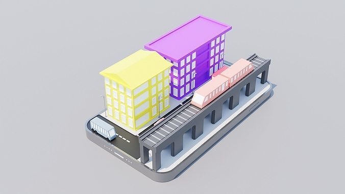 3D model Mobile City 01 VR / AR / low-poly | CGTrader