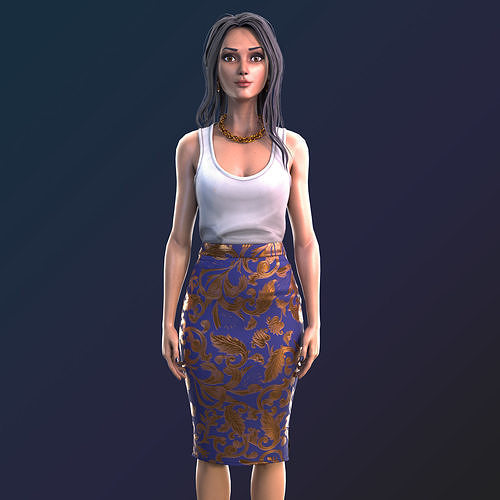 Girl Rigged 3d Model Rigged Cgtrader