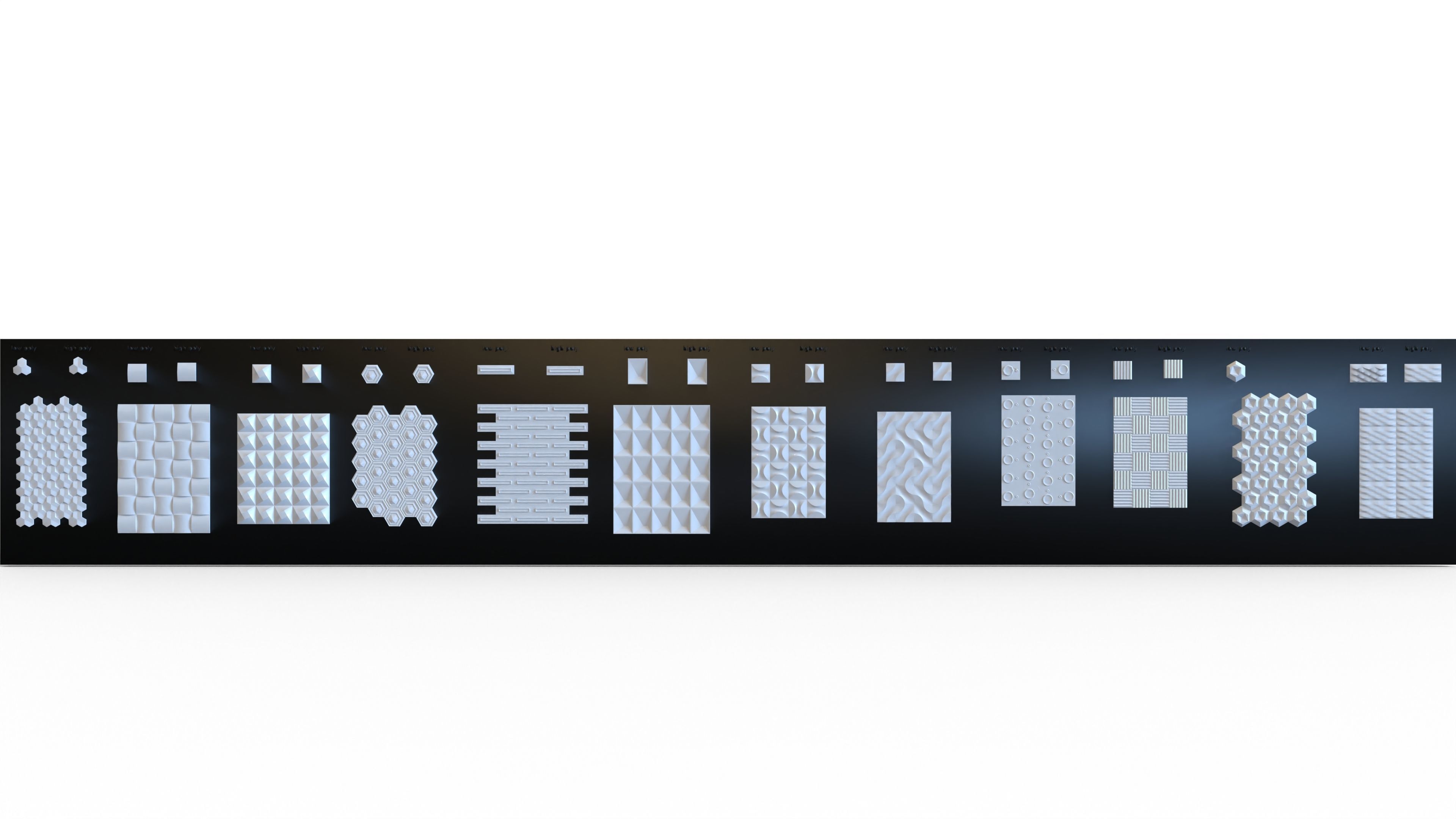 3d wall tiles decorative pack 12 pcs 3D model - set2 3D model | CGTrader