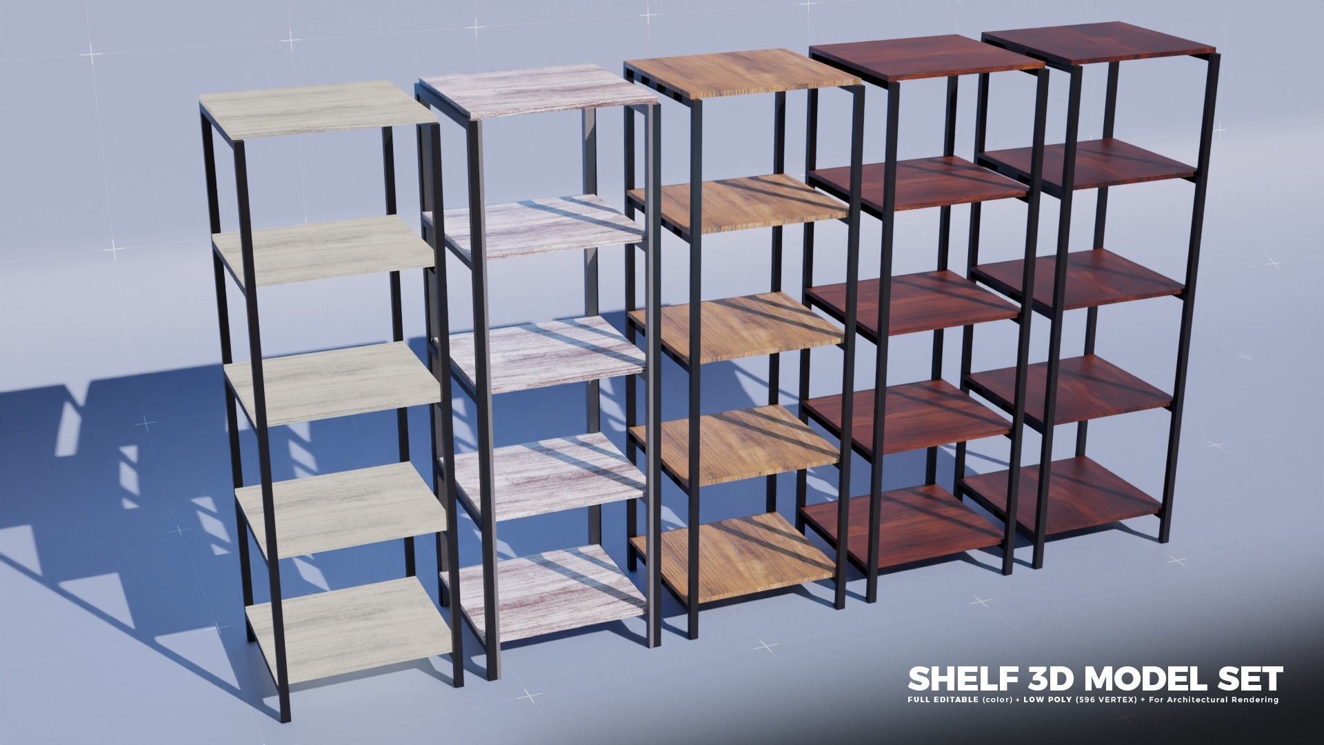 3D model SHELF 3D MODEL SET VR / AR / low-poly | CGTrader