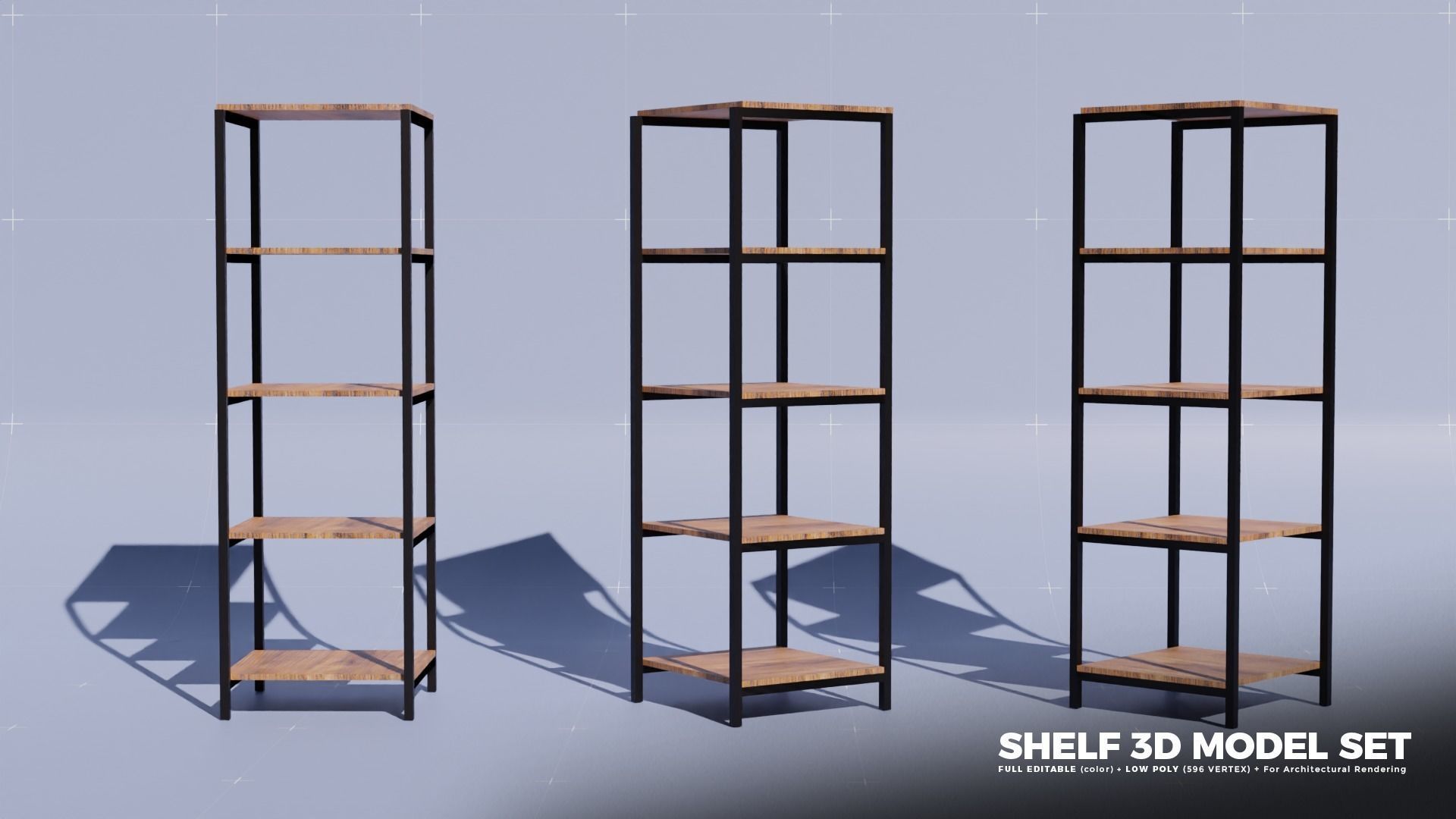 3D model SHELF 3D MODEL SET VR / AR / low-poly | CGTrader