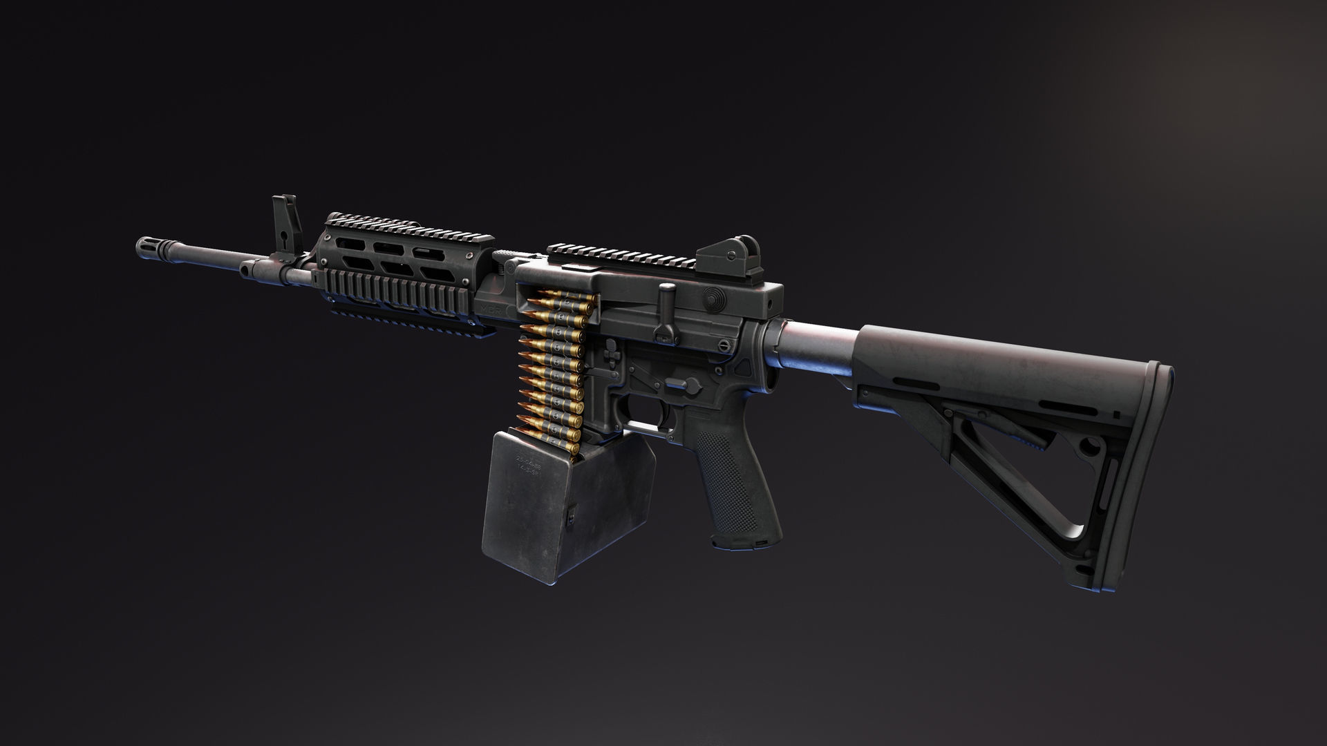 3D model FightLite MCR Beltfed AR15 VR / AR / low-poly | CGTrader
