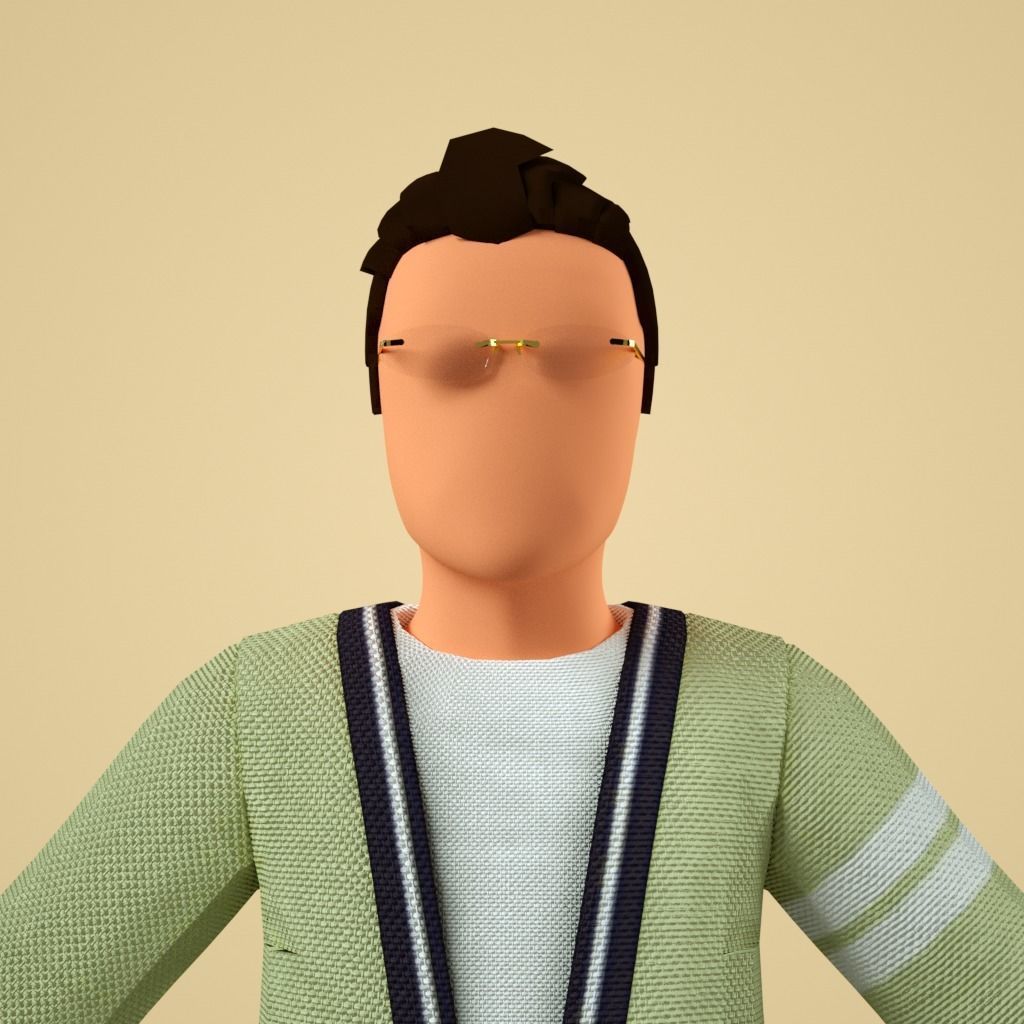 Cartoon low poly characters 3D model | CGTrader