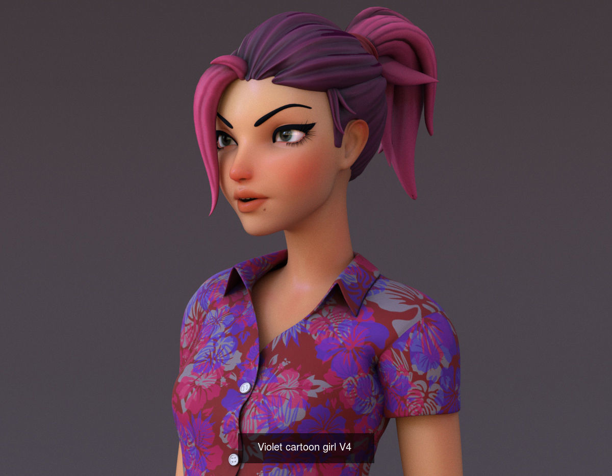 Cartoon Girl Rig 4 3D Model Collection | CGTrader