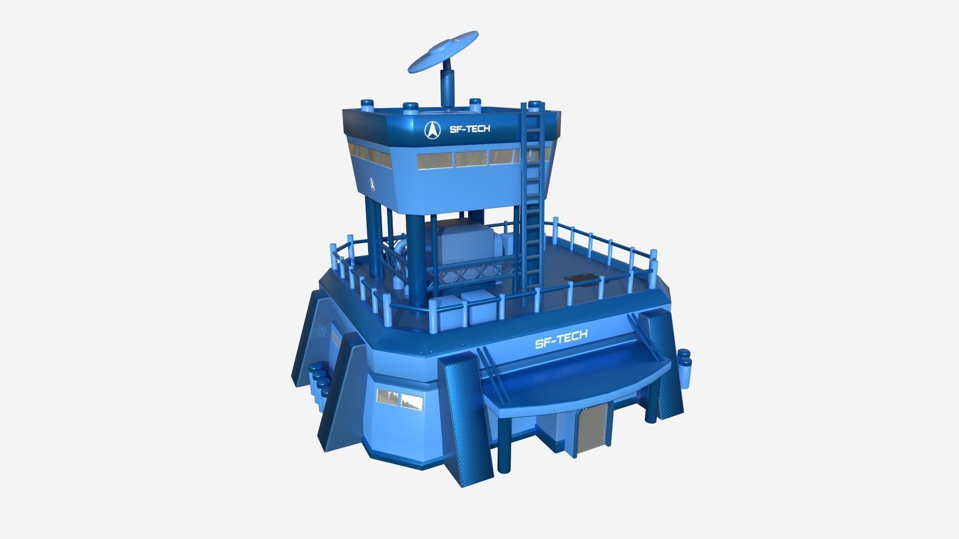 3D model SciFi Facility B03 Blue - Sci Fi Exterior Design VR / AR / low ...