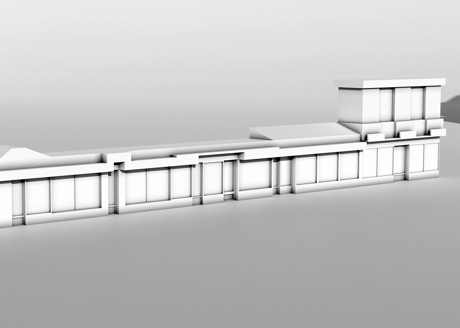 3D model untextured models of buildings and shop buildings VR / AR ...