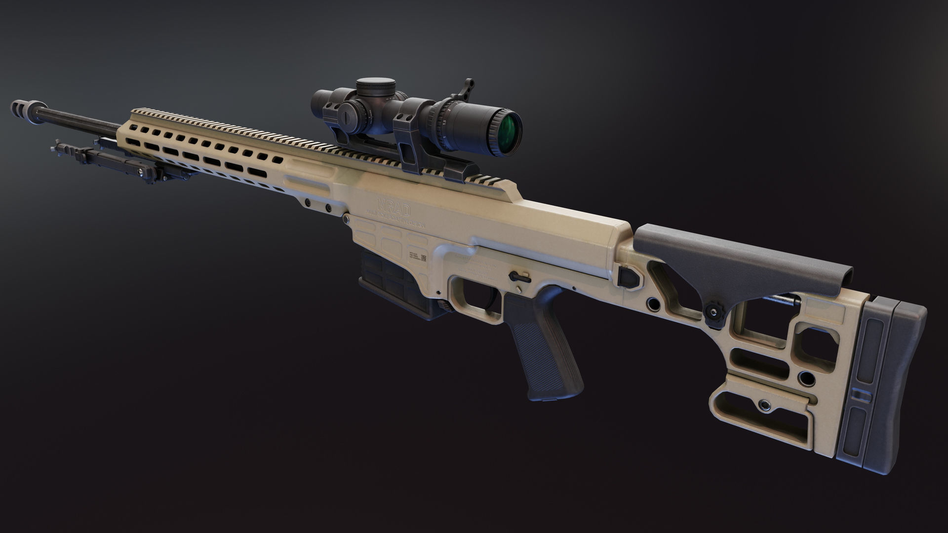 3D model Barrett MRAD Rifle VR / AR / low-poly | CGTrader