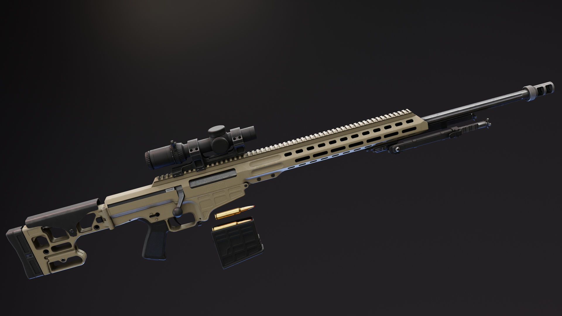 3D model Barrett MRAD Rifle VR / AR / low-poly | CGTrader