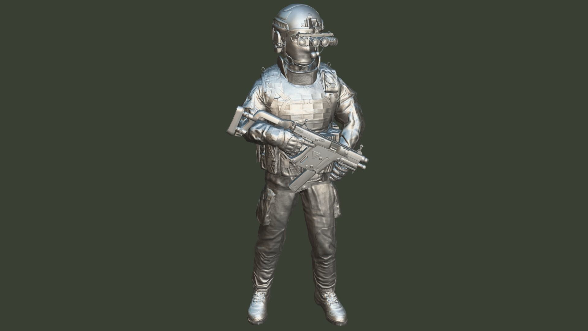 SWAT Operator free VR / AR / low-poly 3D model rigged | CGTrader