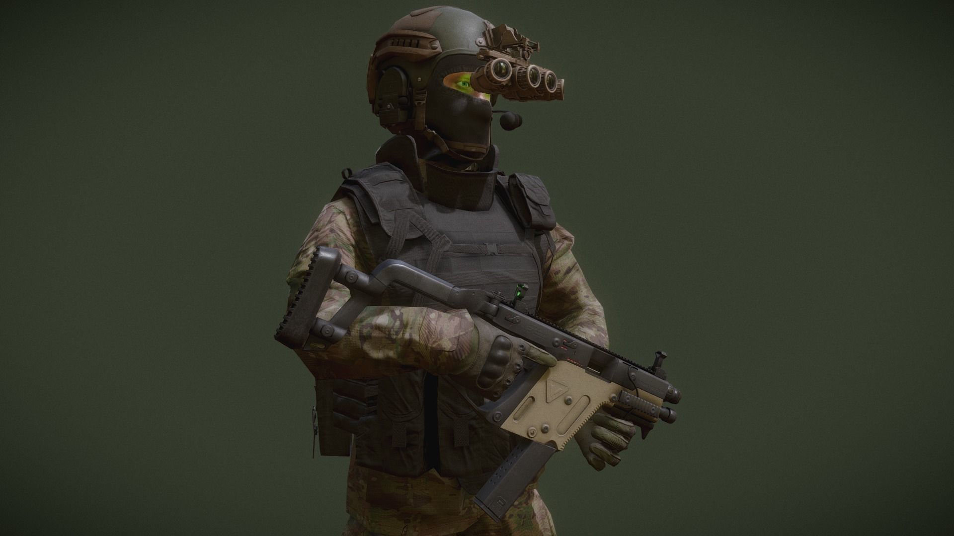 SWAT Operator free VR / AR / low-poly 3D model rigged | CGTrader