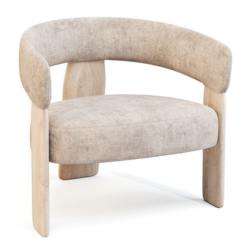 3D model Andreu World Oru BU2277 - Lounge Chair VR / AR / low-poly ...