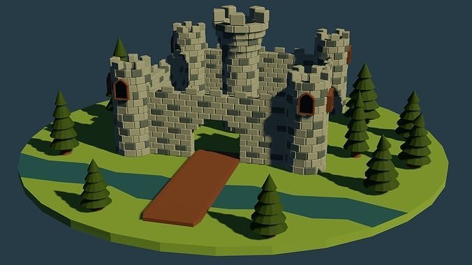 Low Poly Castle free VR / AR / low-poly 3D model | CGTrader