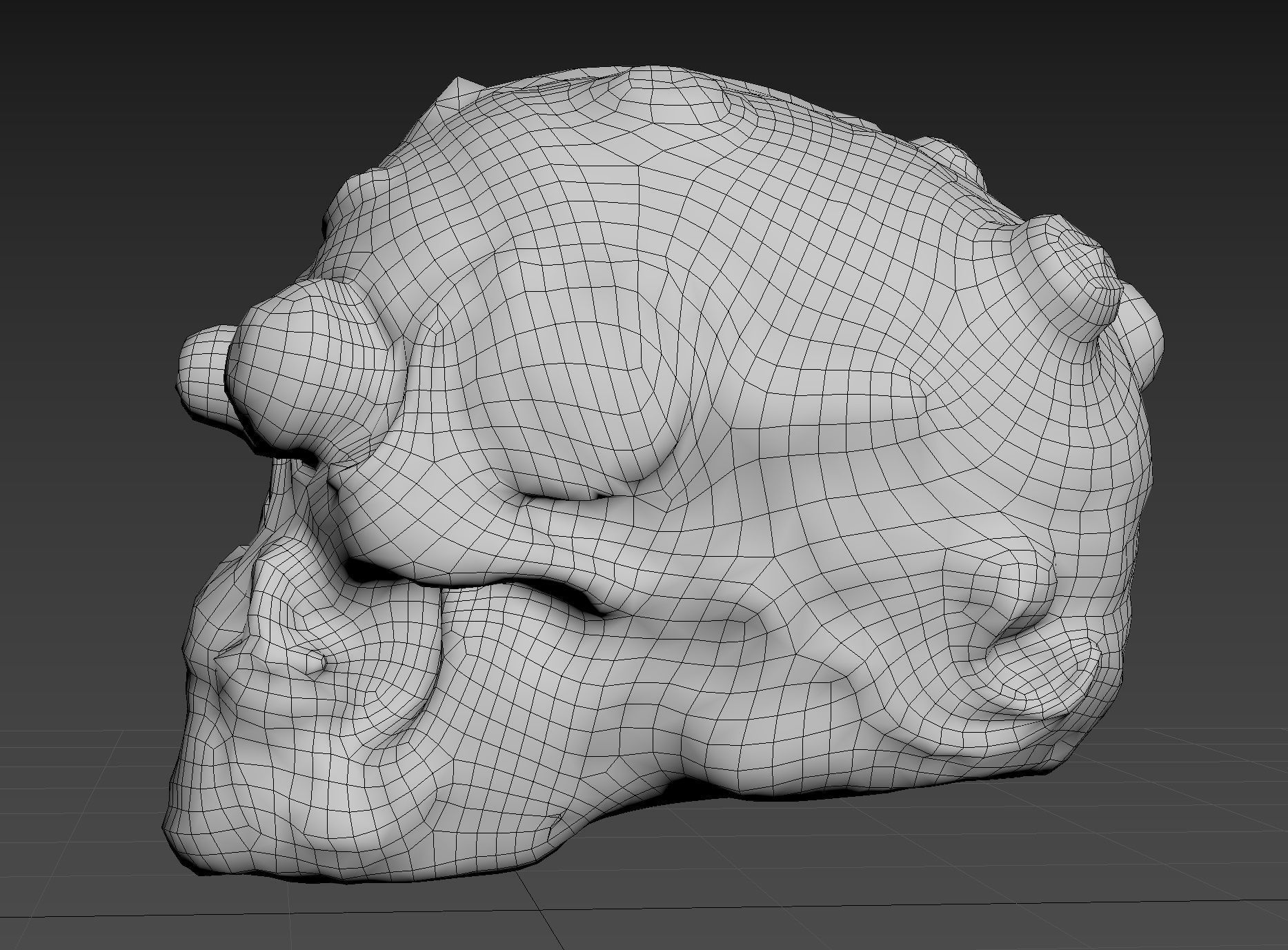 3D model Skull Steampunck LowPoly good topology model vs 4k texture VR ...