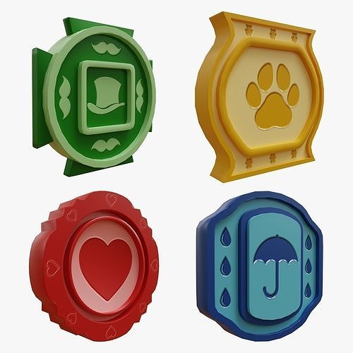 3D model Cartoon Coins Pack06 VR / AR / low-poly | CGTrader