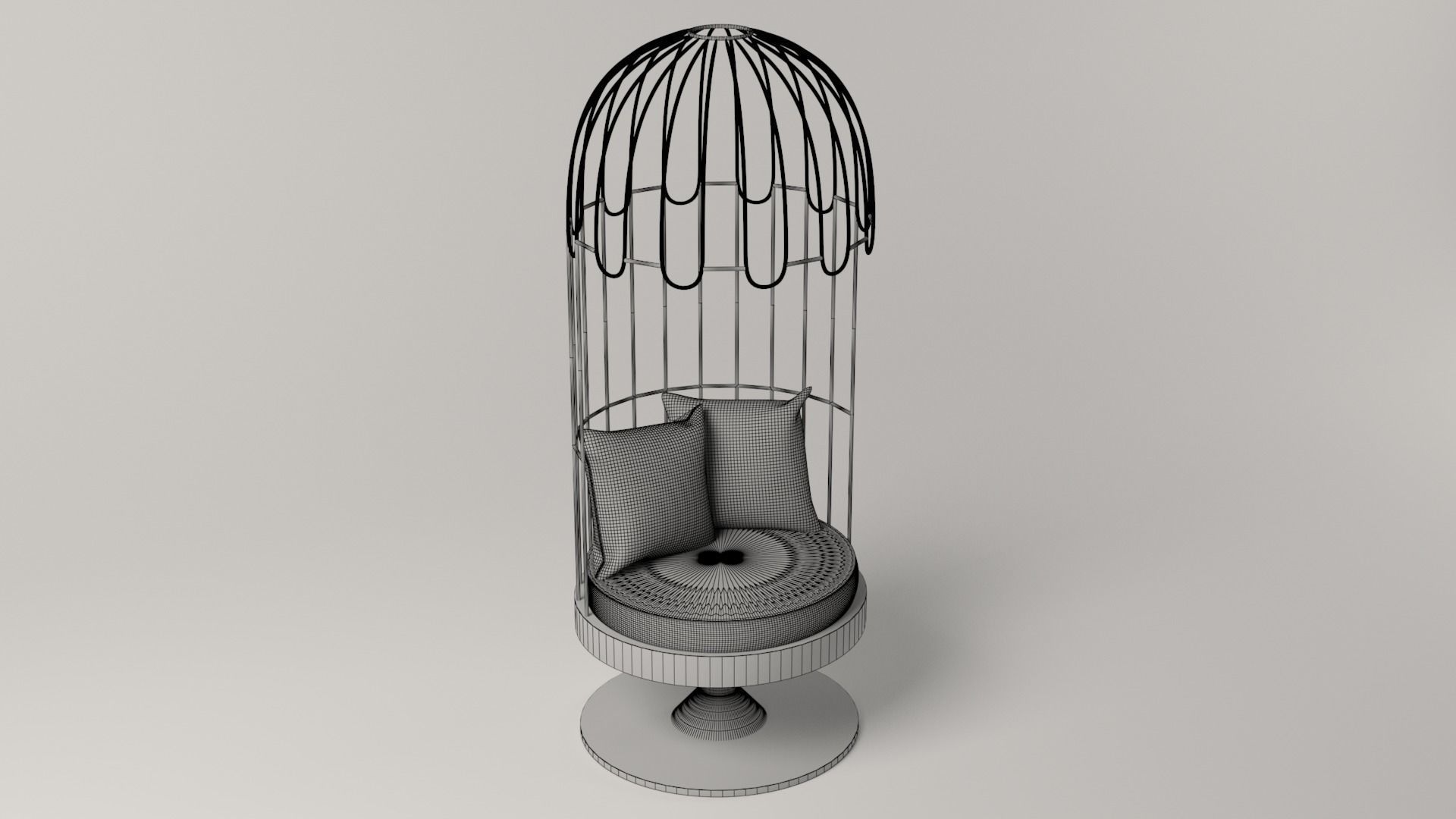 Cage Armchair Velvet 3D model | CGTrader