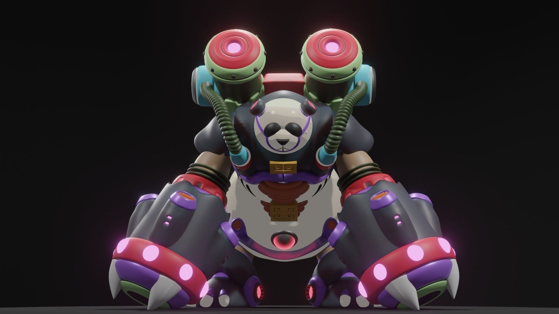 Bamboo Pandamonium 3D model animated rigged | CGTrader