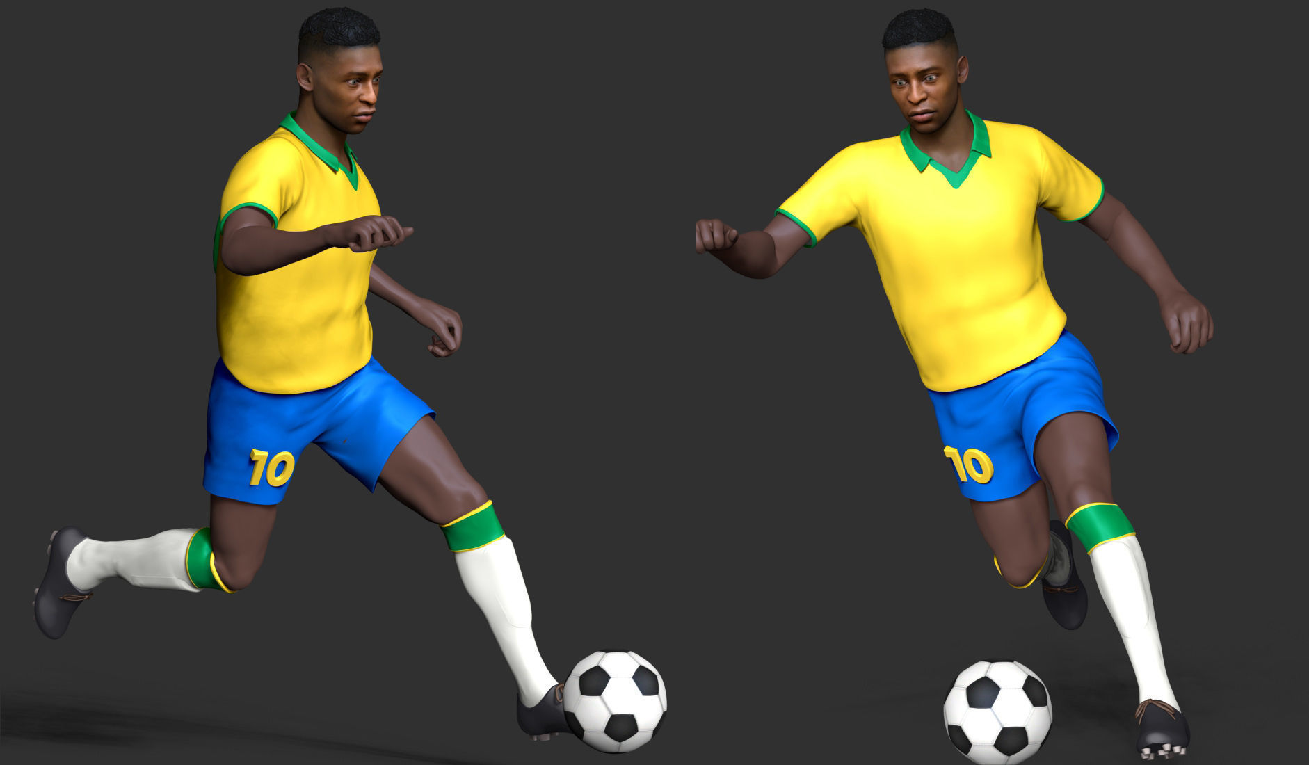 Pele - King of football 3D model 3D printable | CGTrader