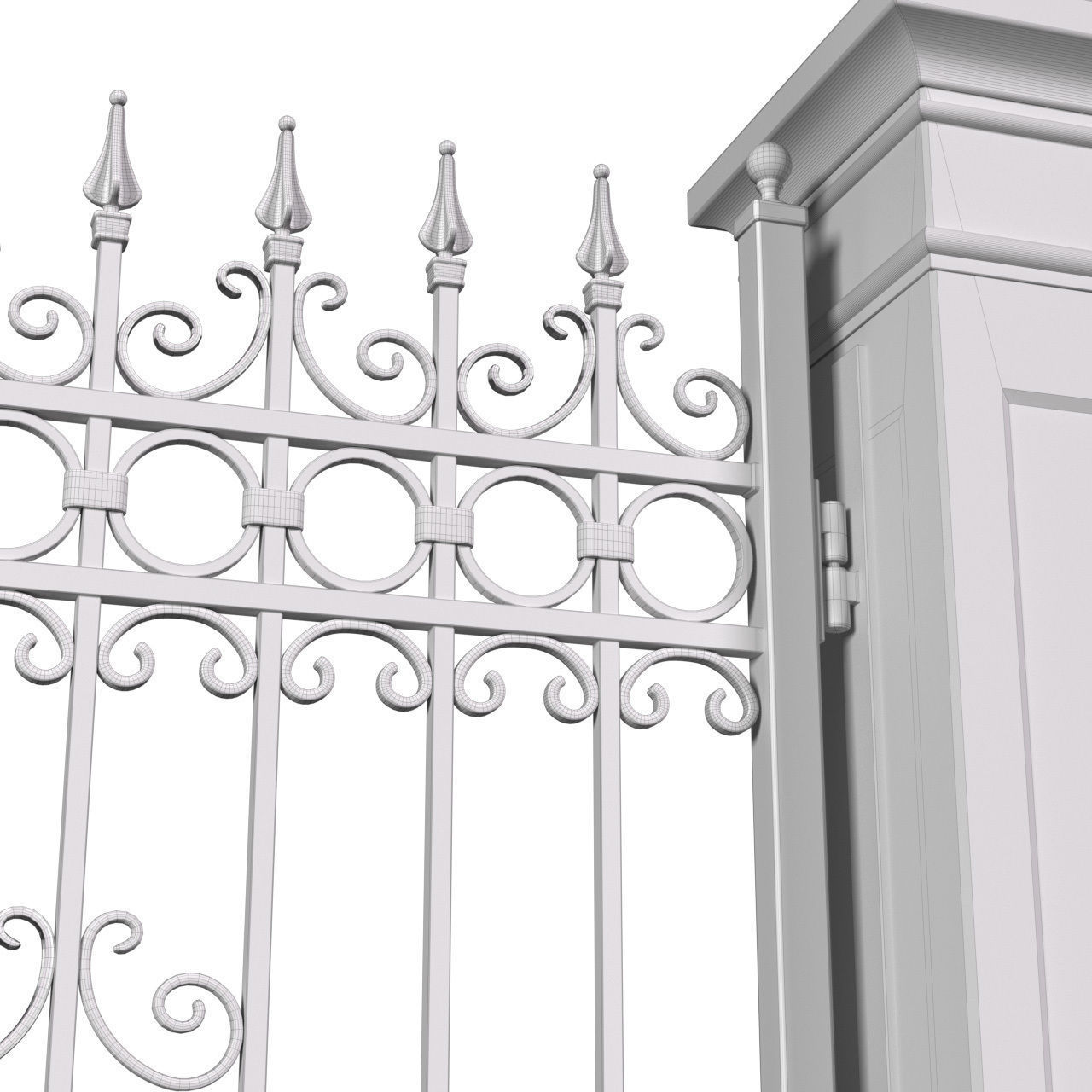 Entrance Forged Gates in classic style 3D model | CGTrader