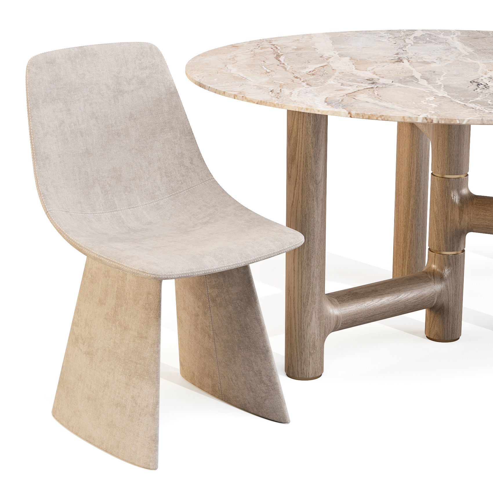 3D model Dining Set 01 Bonaldo Pivot Table and Agea Chairs VR / AR ...