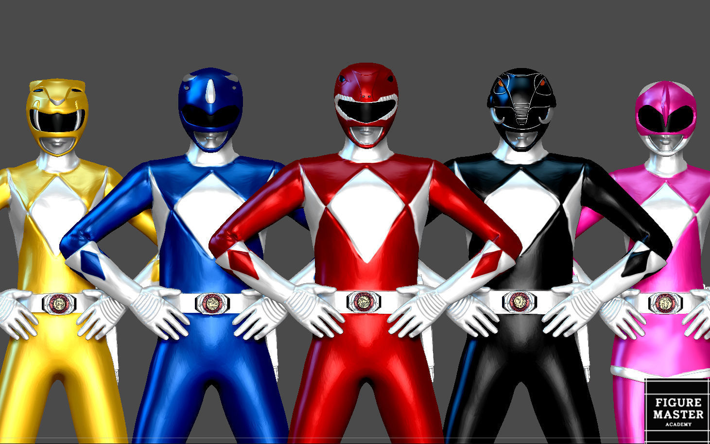 MIGHTY MORPHIN POWER RANGERS MMPR PACK CHARACTER 3D PRINT 3D model 3D ...