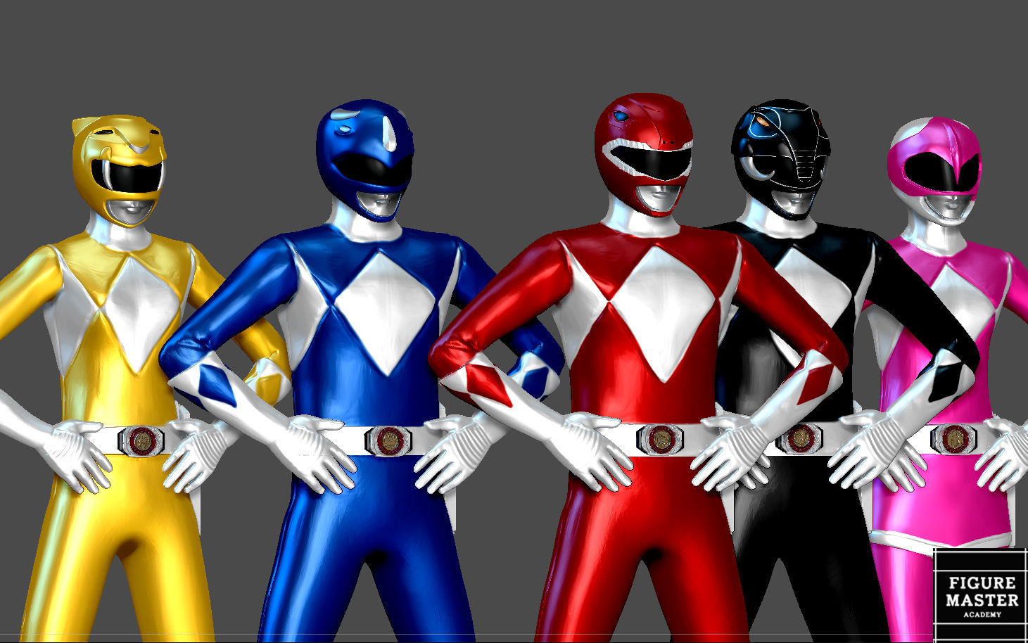 MIGHTY MORPHIN POWER RANGERS MMPR PACK CHARACTER 3D PRINT 3D model 3D ...