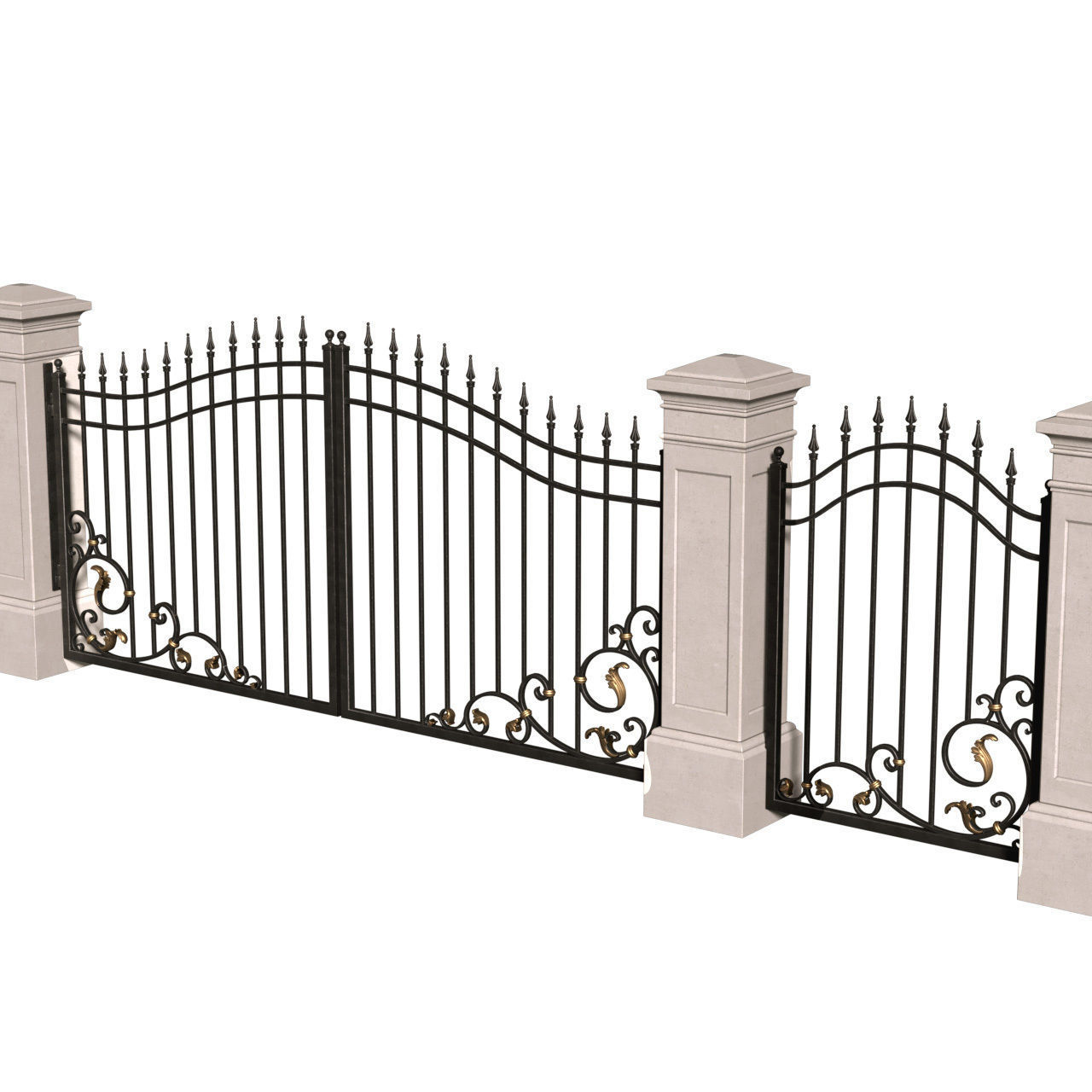 Gates in classic style Entrance Forged 3D model | CGTrader