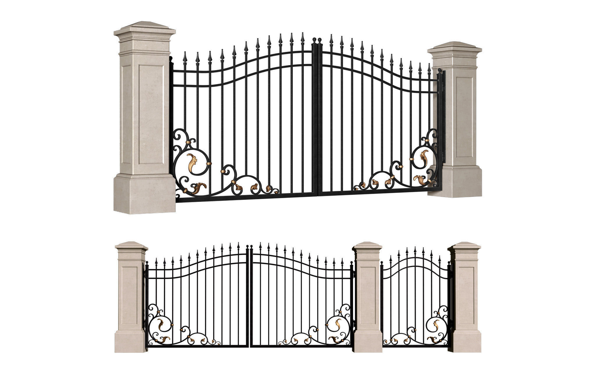 Gates in classic style Entrance Forged 3D model | CGTrader