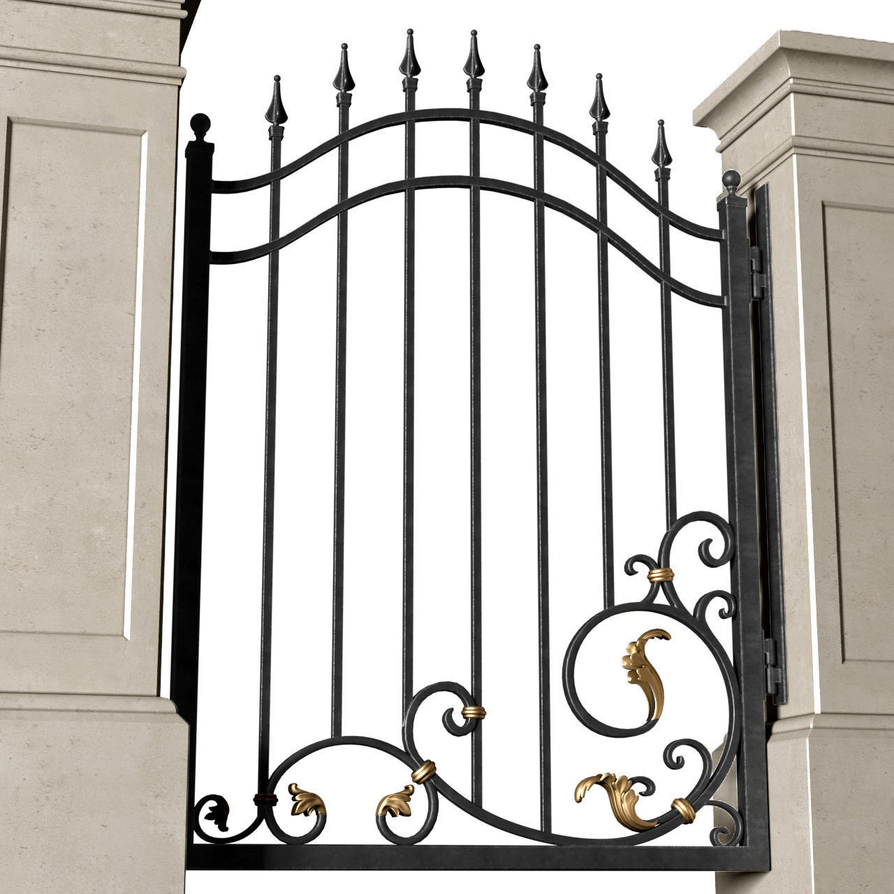 Gates in classic style Entrance Forged 3D model | CGTrader