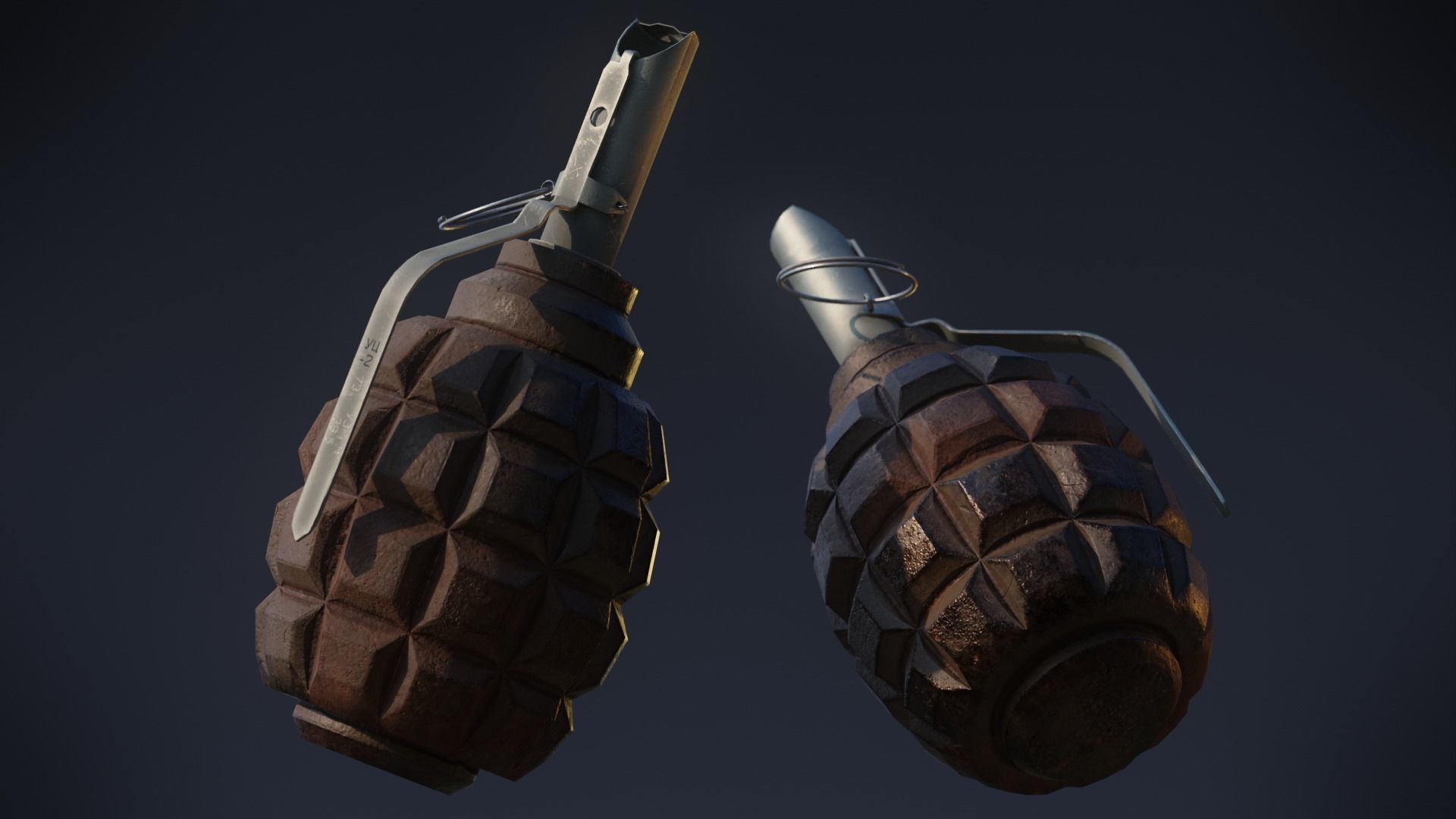 3D model 3D game-ready models of 5 Photorealistic Grenades VR / AR ...
