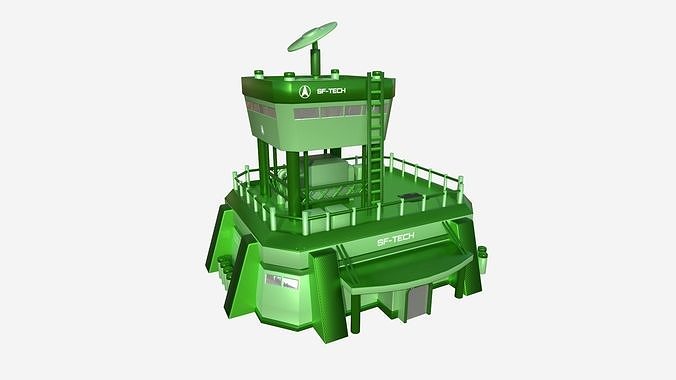 3D model SciFi Facility B06 Green - Sci Fi Exterior Design VR / AR ...
