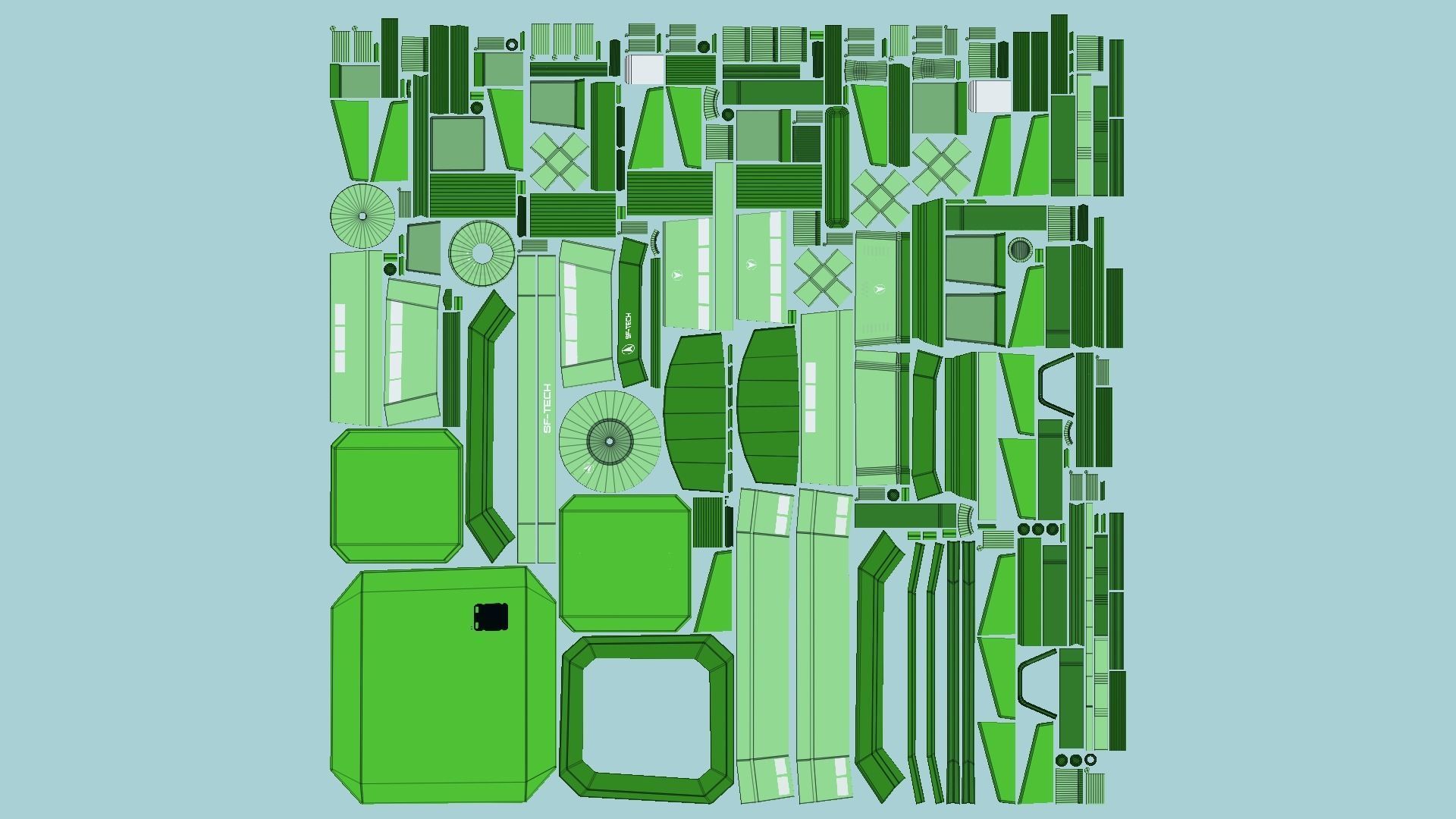 3D model SciFi Facility B06 Green - Sci Fi Exterior Design VR / AR ...