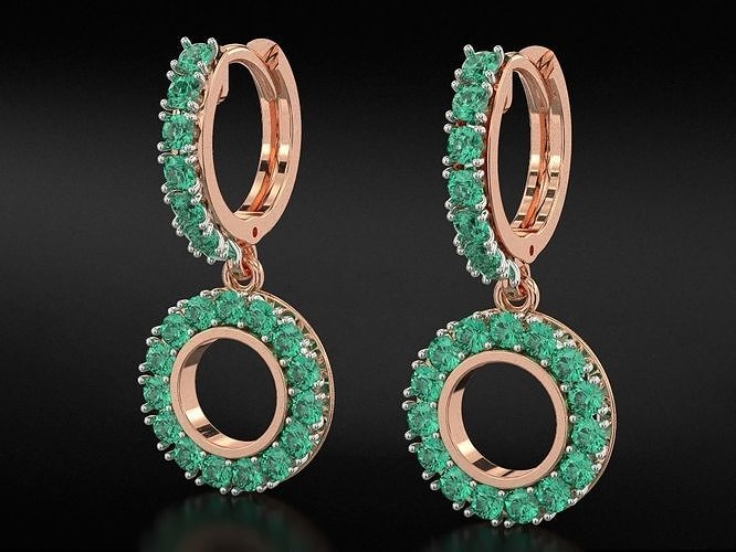 Stylish diamond earrings 765 3D model 3D printable | CGTrader