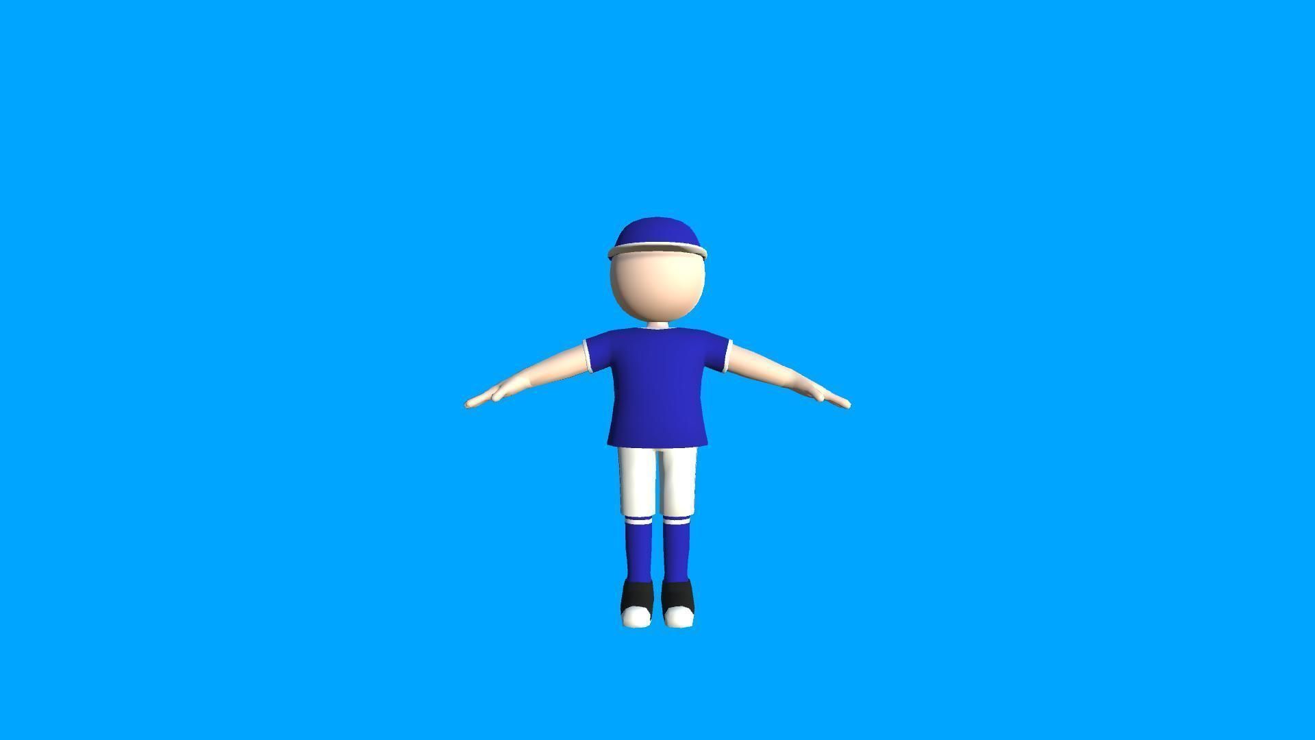3D model Baseball Player - Simple Low Poly Stickman Character - 3D ...