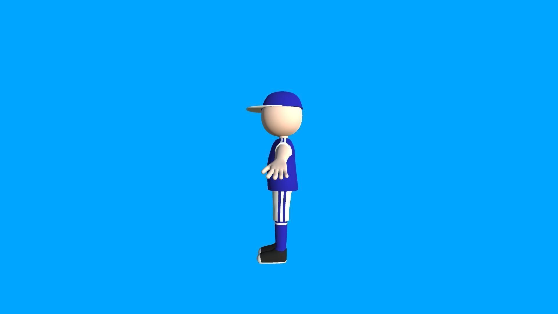 3D model Baseball Player - Simple Low Poly Stickman Character - 3D ...
