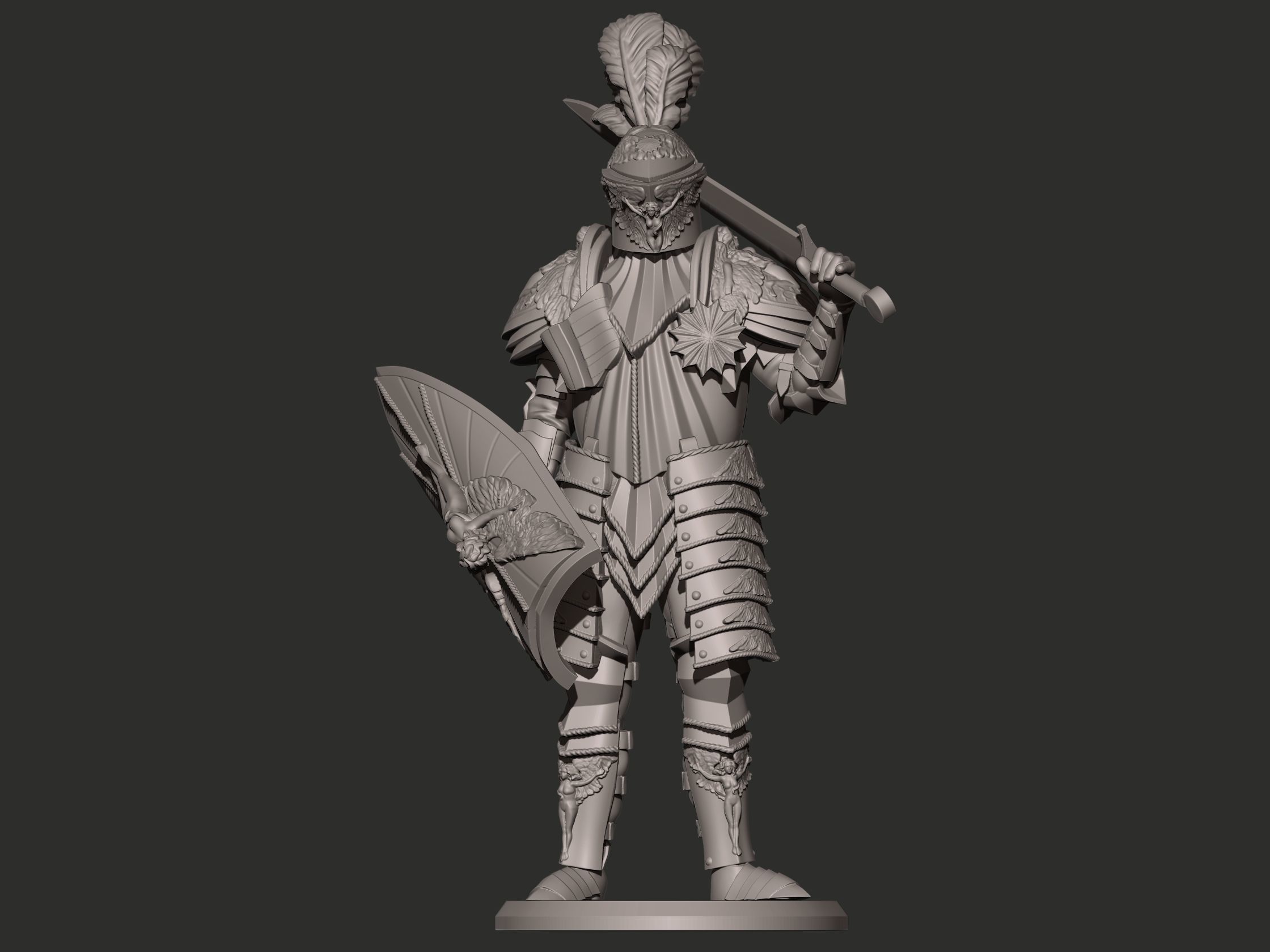 Knight in armor holding sword 3D model 3D printable | CGTrader