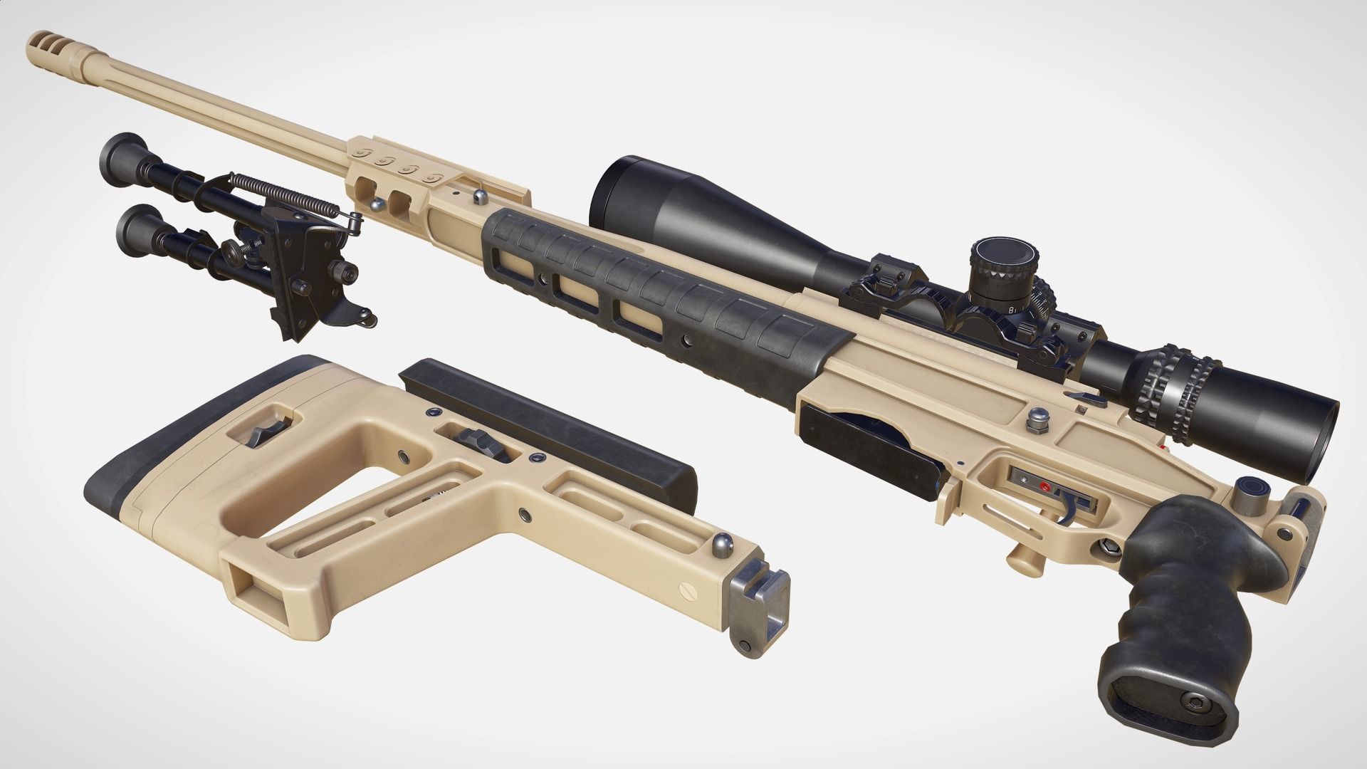 3D model Sniper rifle ORSIS T-5000 VR / AR / low-poly | CGTrader