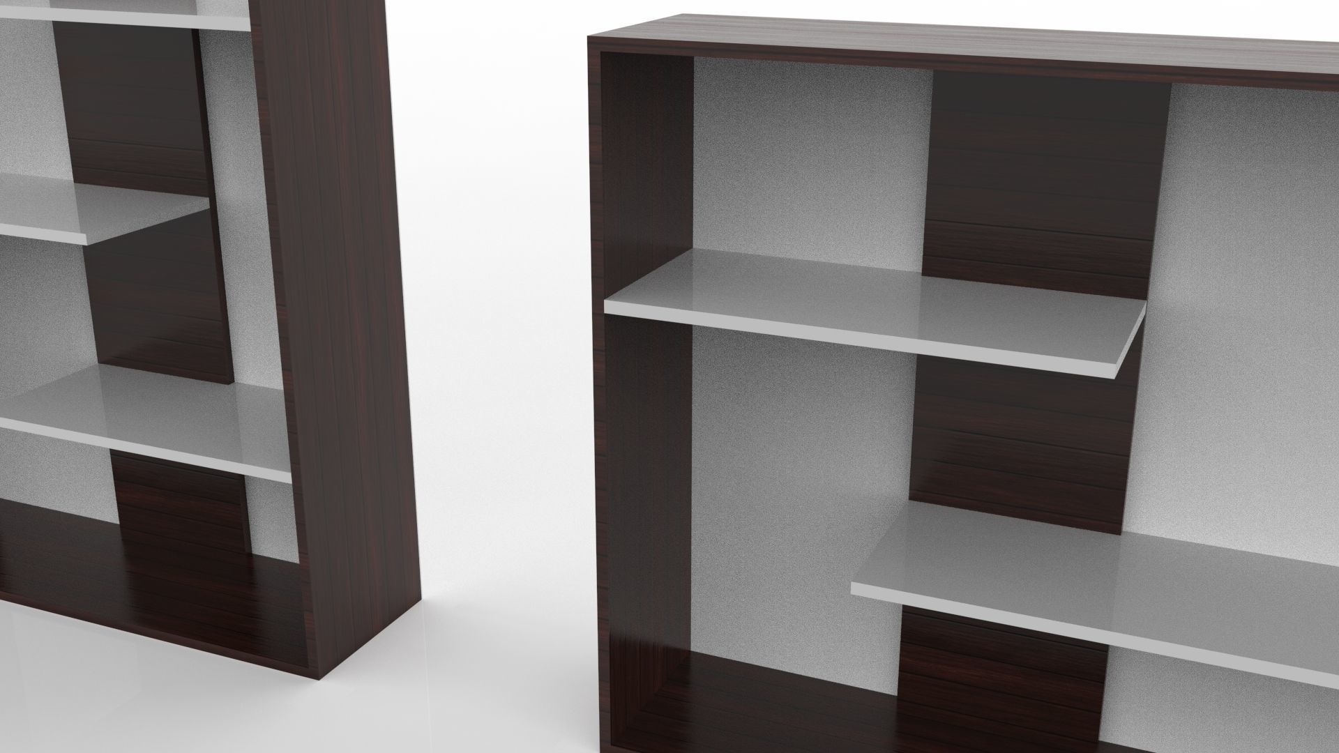 Bookcases with shelves 3D model | CGTrader