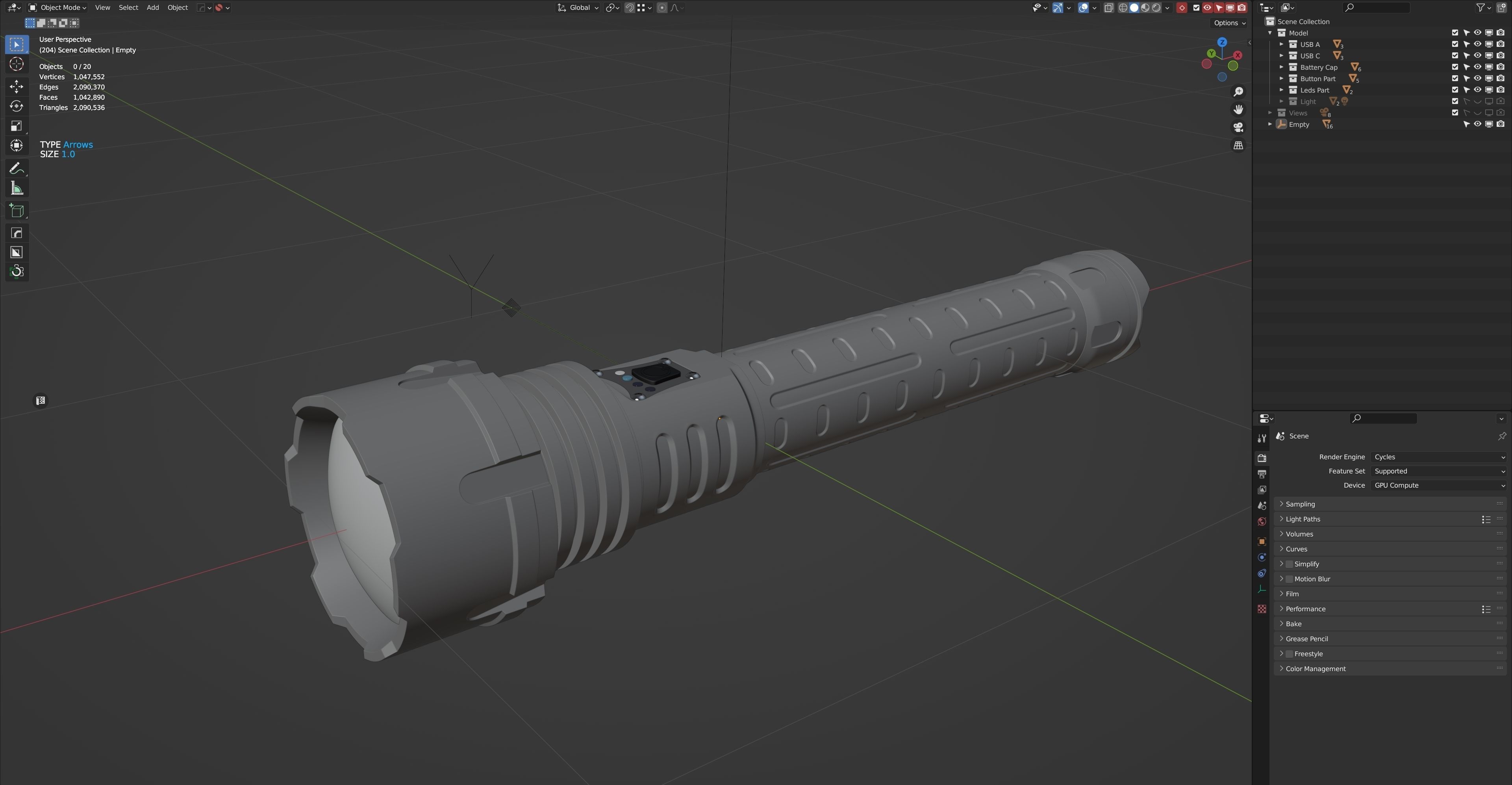 Flashlight BL-713B-P160 3D model | CGTrader