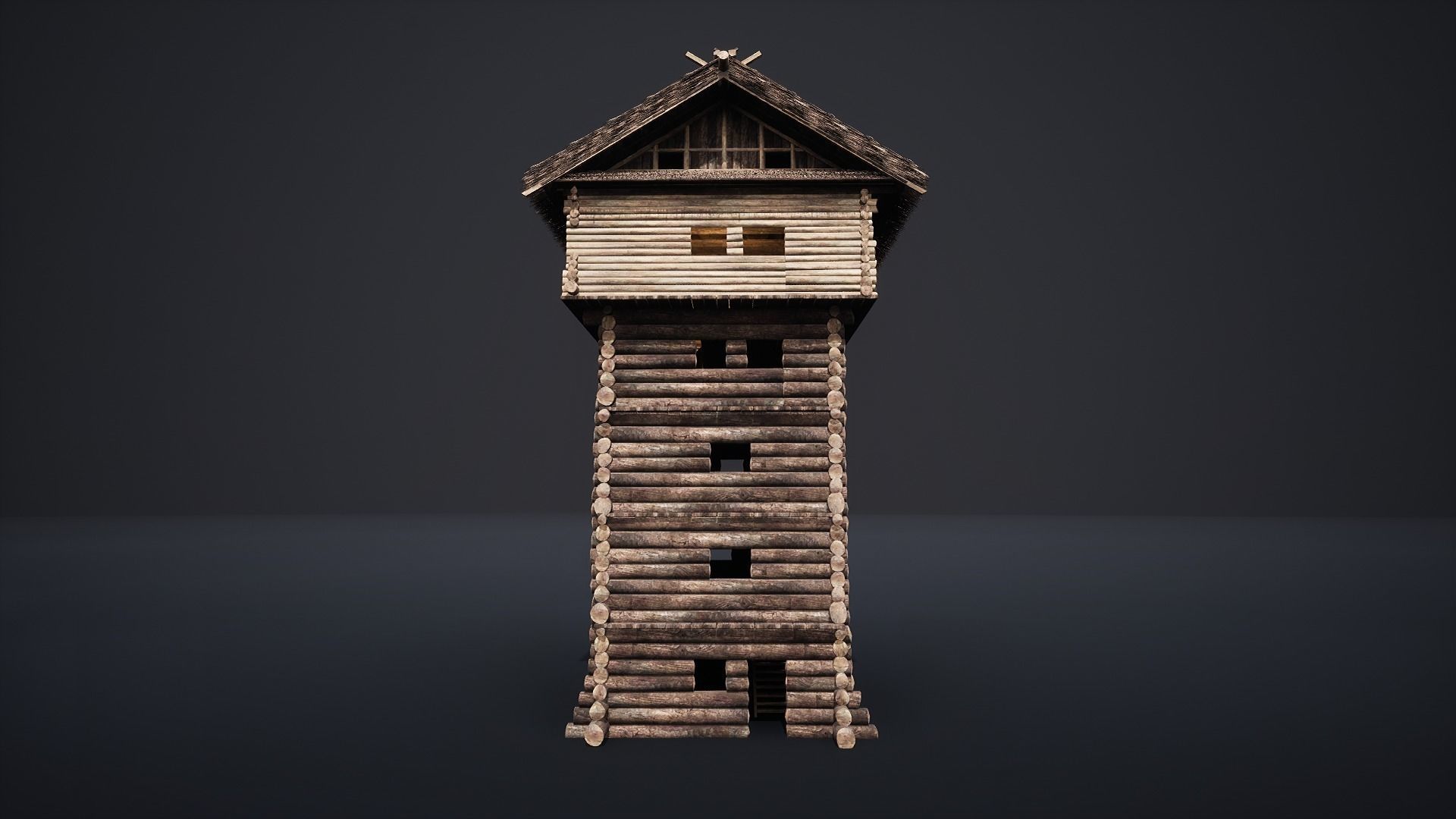 3D model WATCHTOWER TOWER FORT SLAVIC PALISADE WOODEN CASTLE MEDIEVAL ...