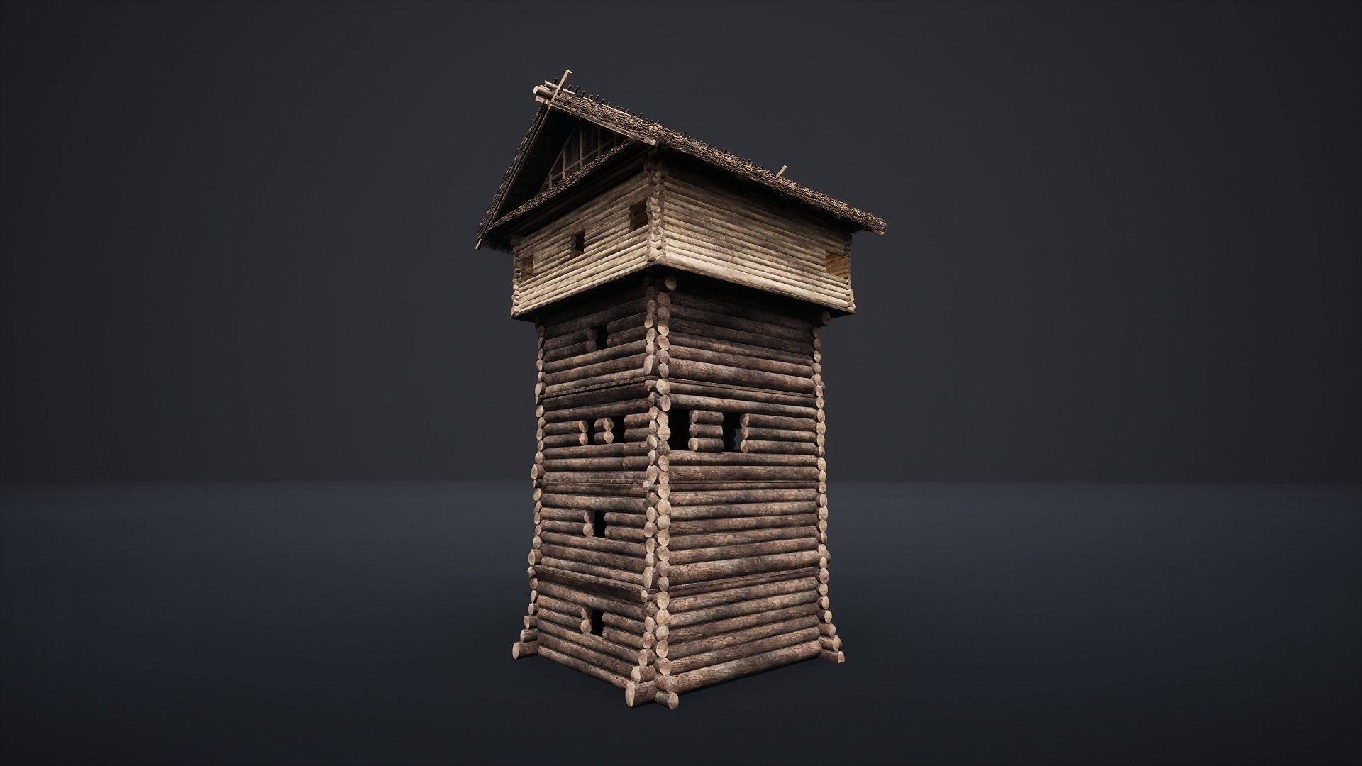 3D model WATCHTOWER TOWER FORT SLAVIC PALISADE WOODEN CASTLE MEDIEVAL ...