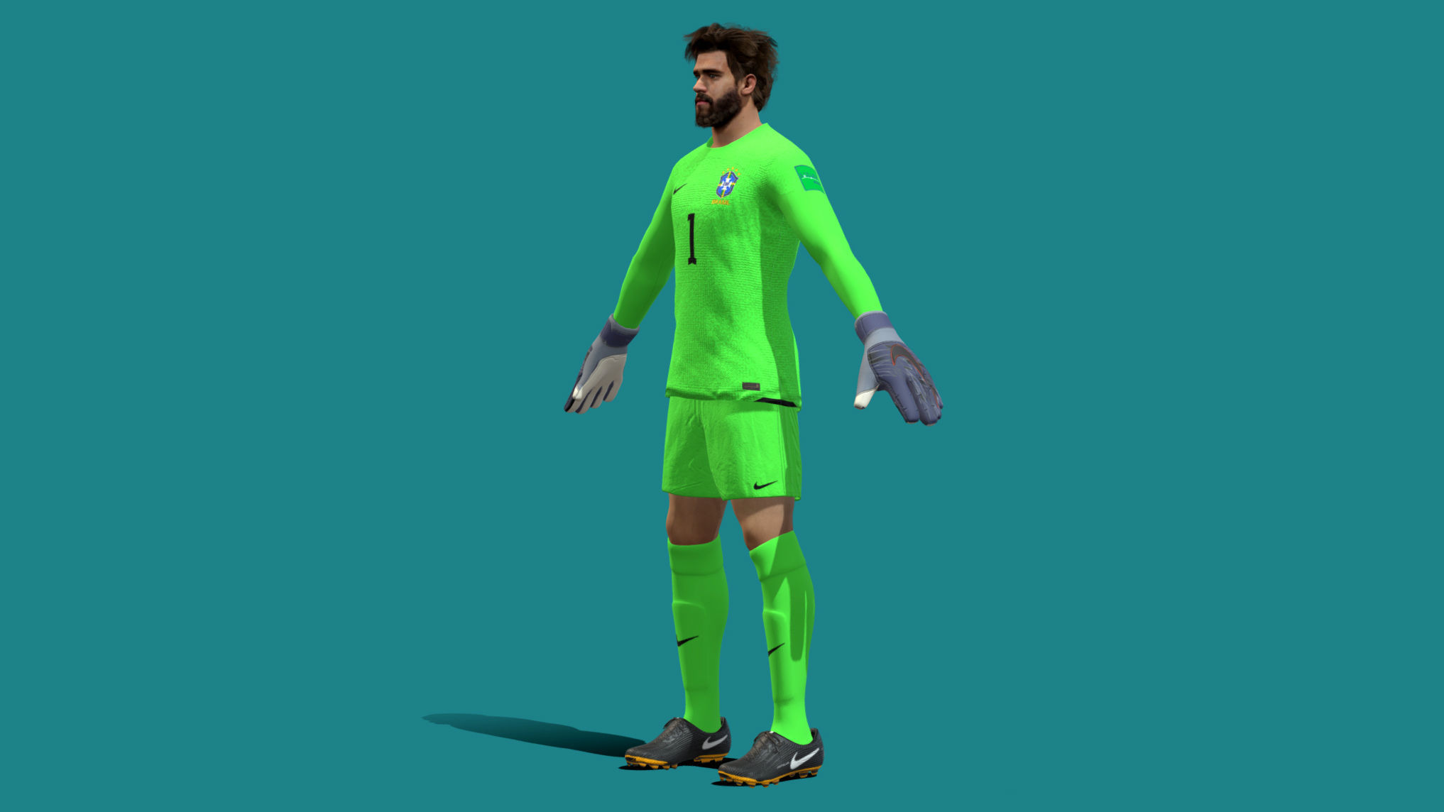 Alisson Becker Brazil Worldcup 2022 3D model animated rigged | CGTrader